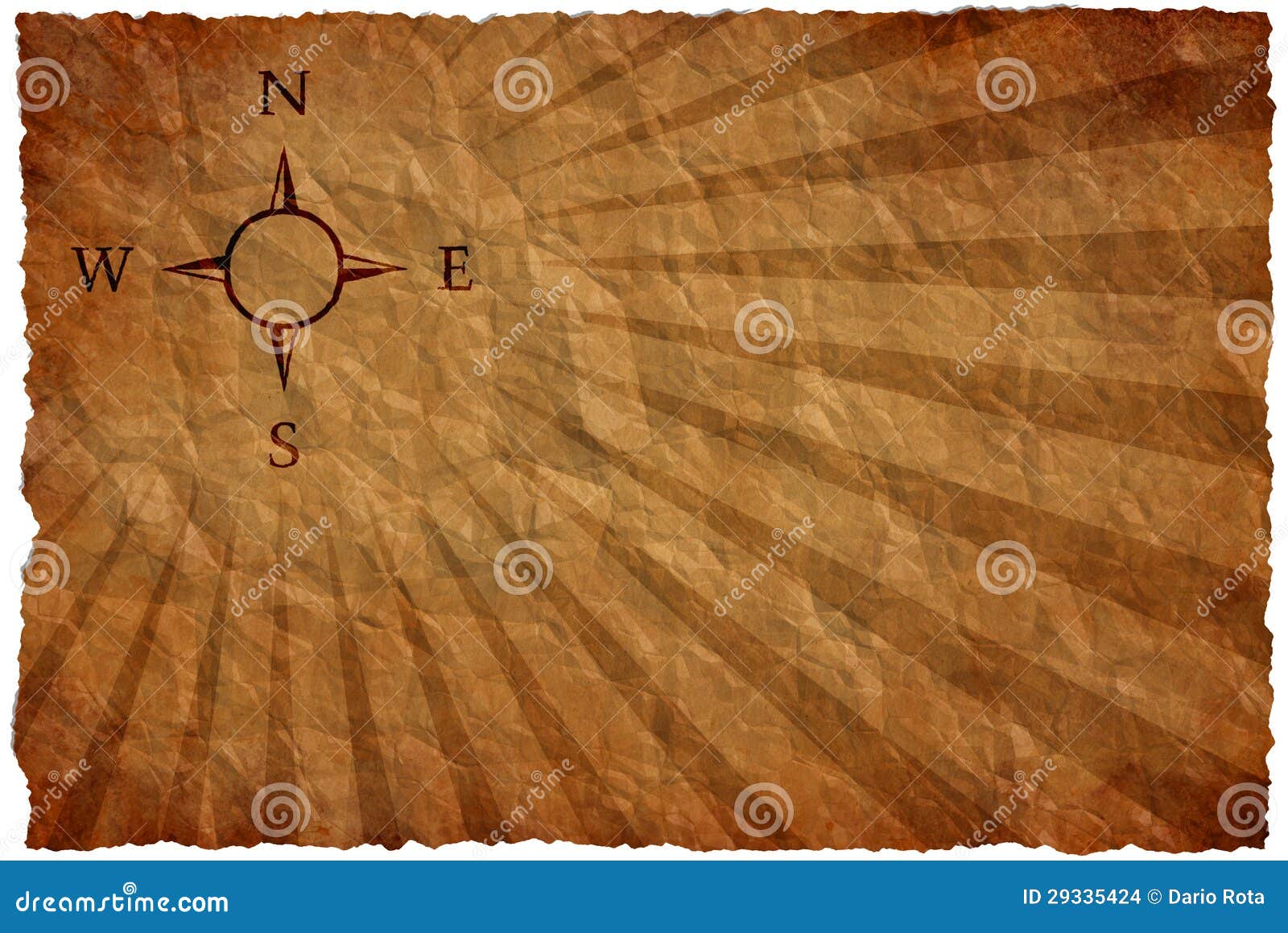 Wind Rose on an Ancient Map Stock Illustration - Illustration of ...