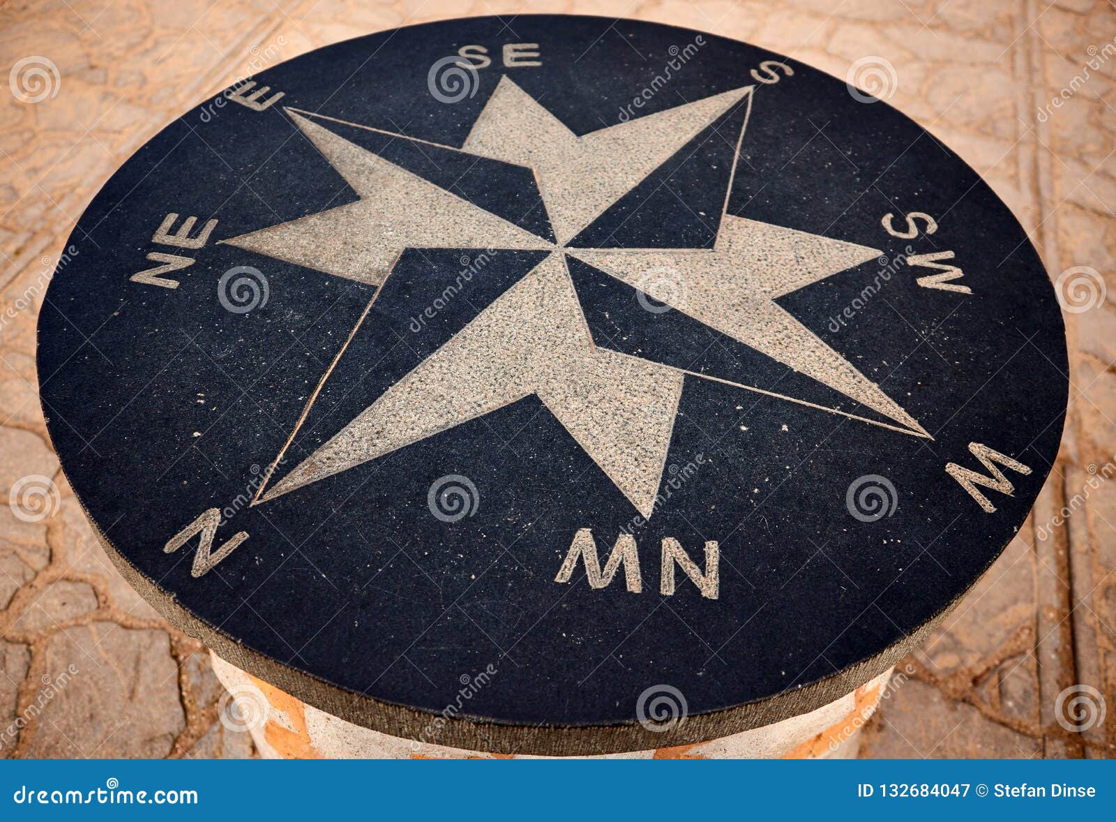 Wind Rose Compass from Stone Stock Image - Image of retro, italy: 132684047