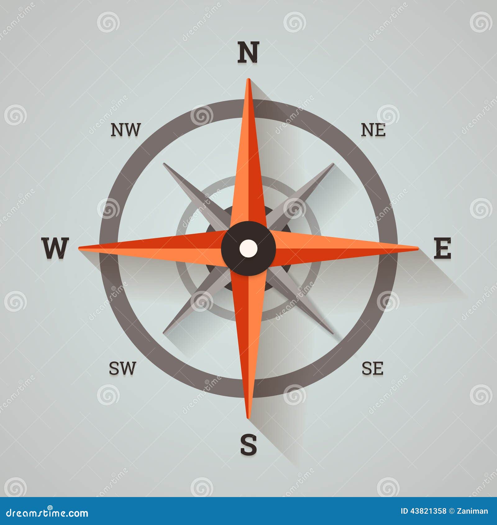 Wind rose compass. stock vector. Illustration of flat - 43821358