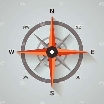 Wind rose compass. stock vector. Illustration of flat - 43821358