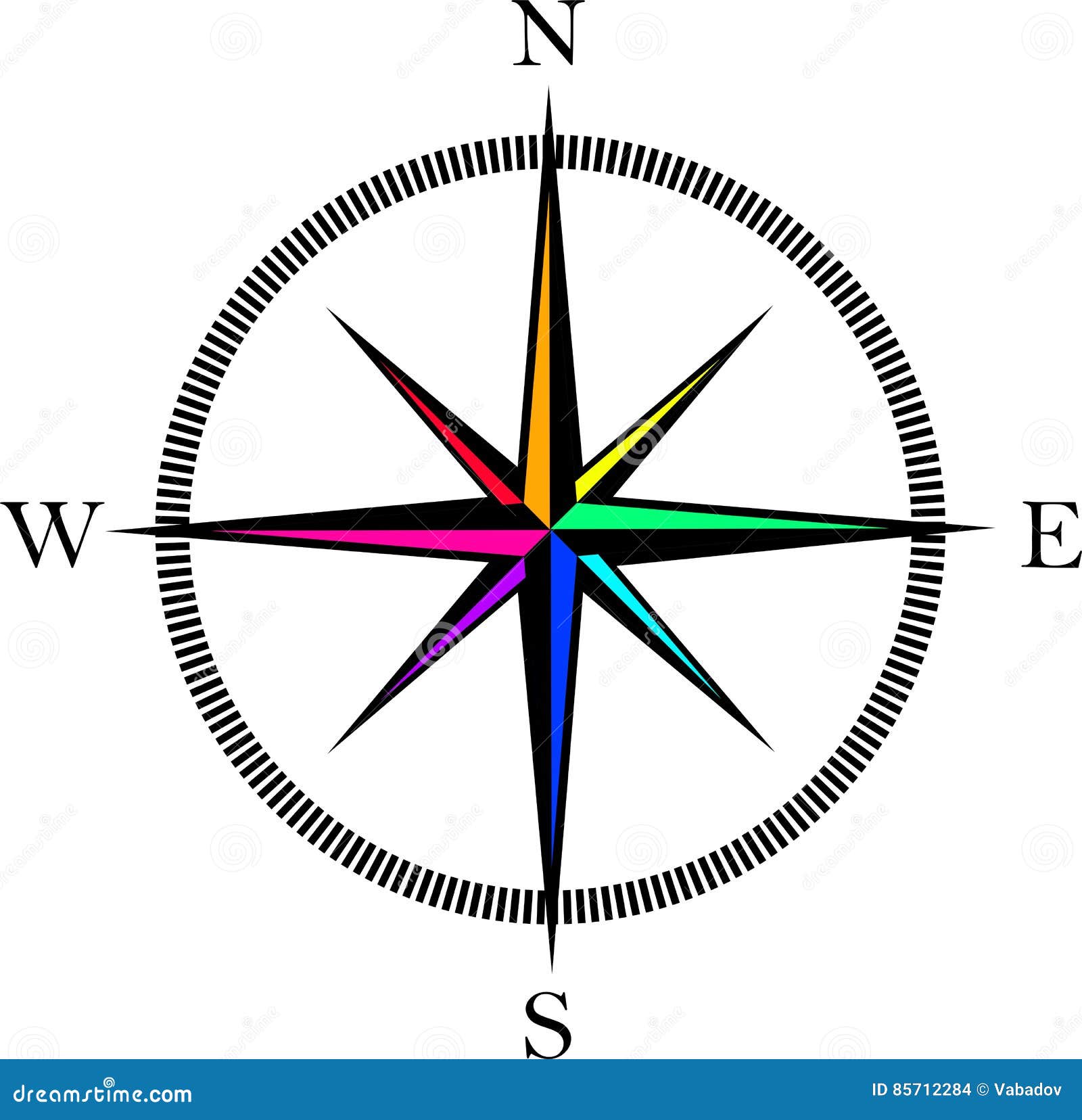 Wind rose compass icon stock vector. Illustration of direction - 85712284