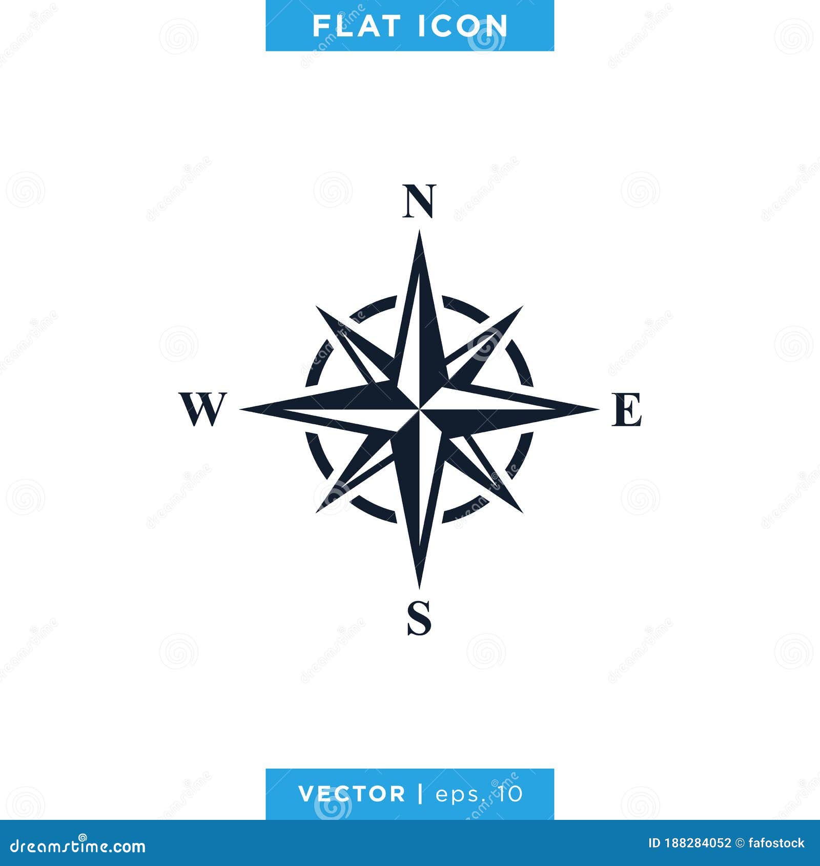 Wind Rose Compass Icon Vector Logo Design Template Stock Vector ...