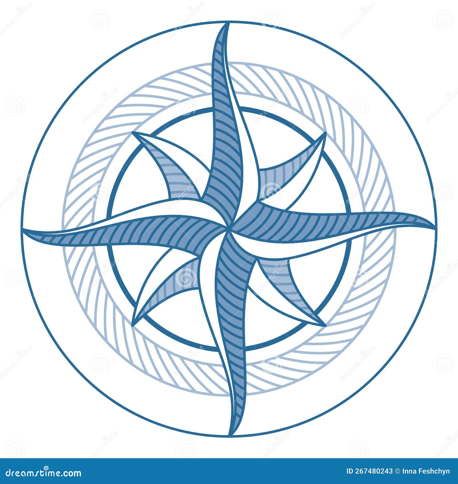 Wind Rose Compass. Navigation Device with Indication of the Cardinal ...