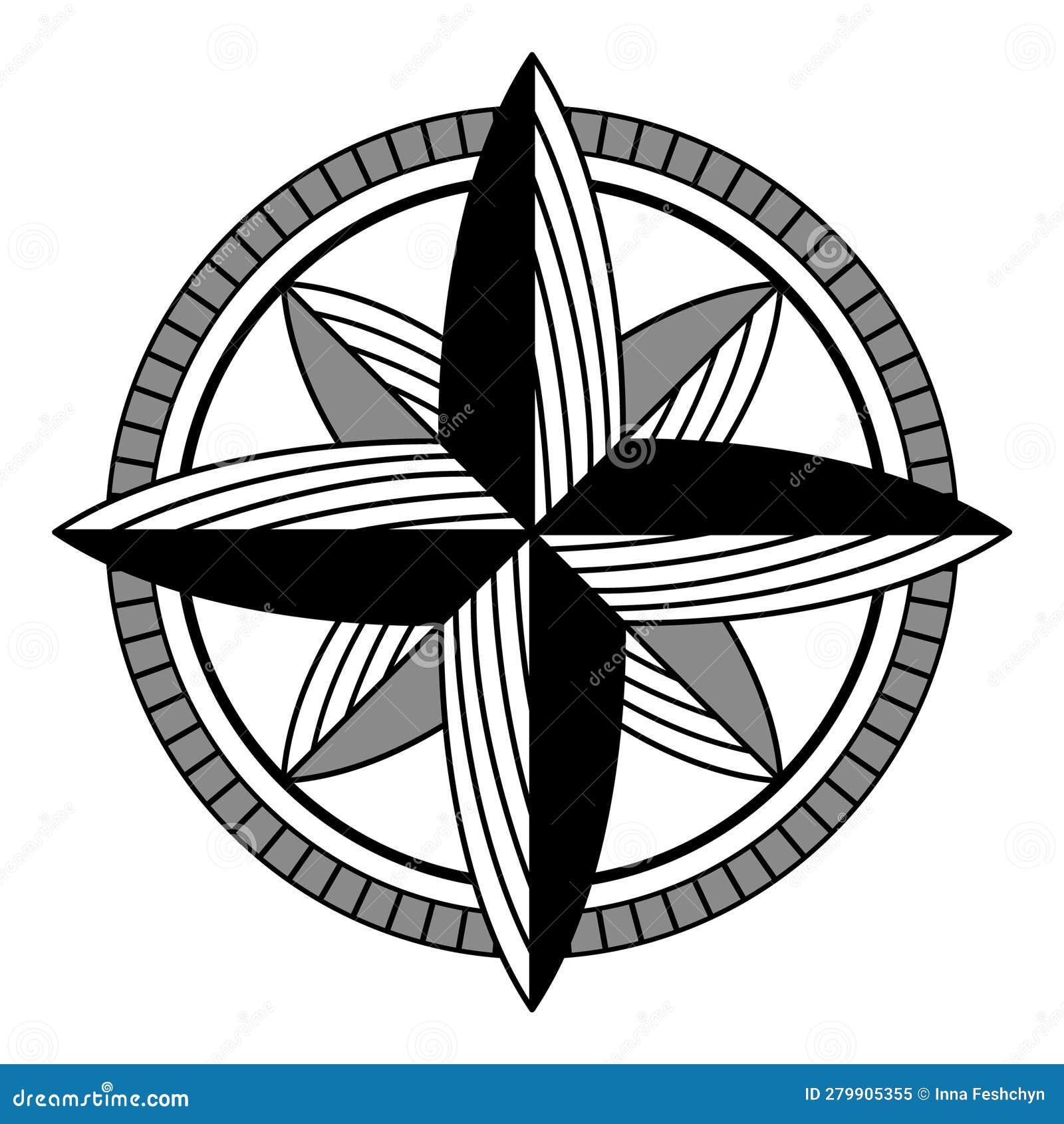 Wind Rose Compass. Navigation Device with Indication of the Cardinal ...