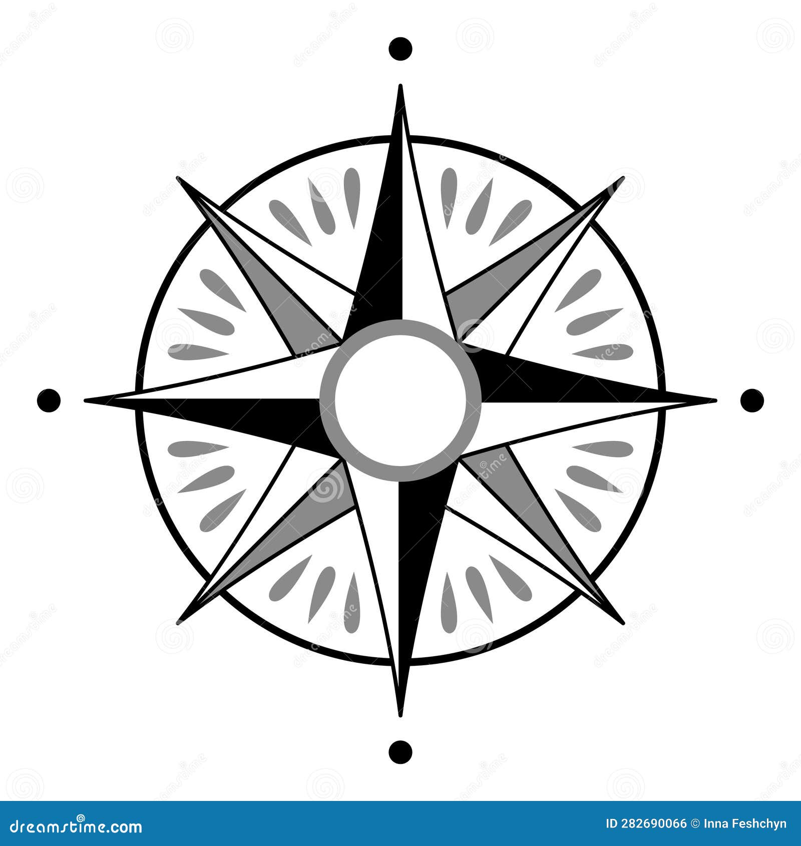 Wind Rose Compass. Navigation Device with Indication of the Cardinal ...