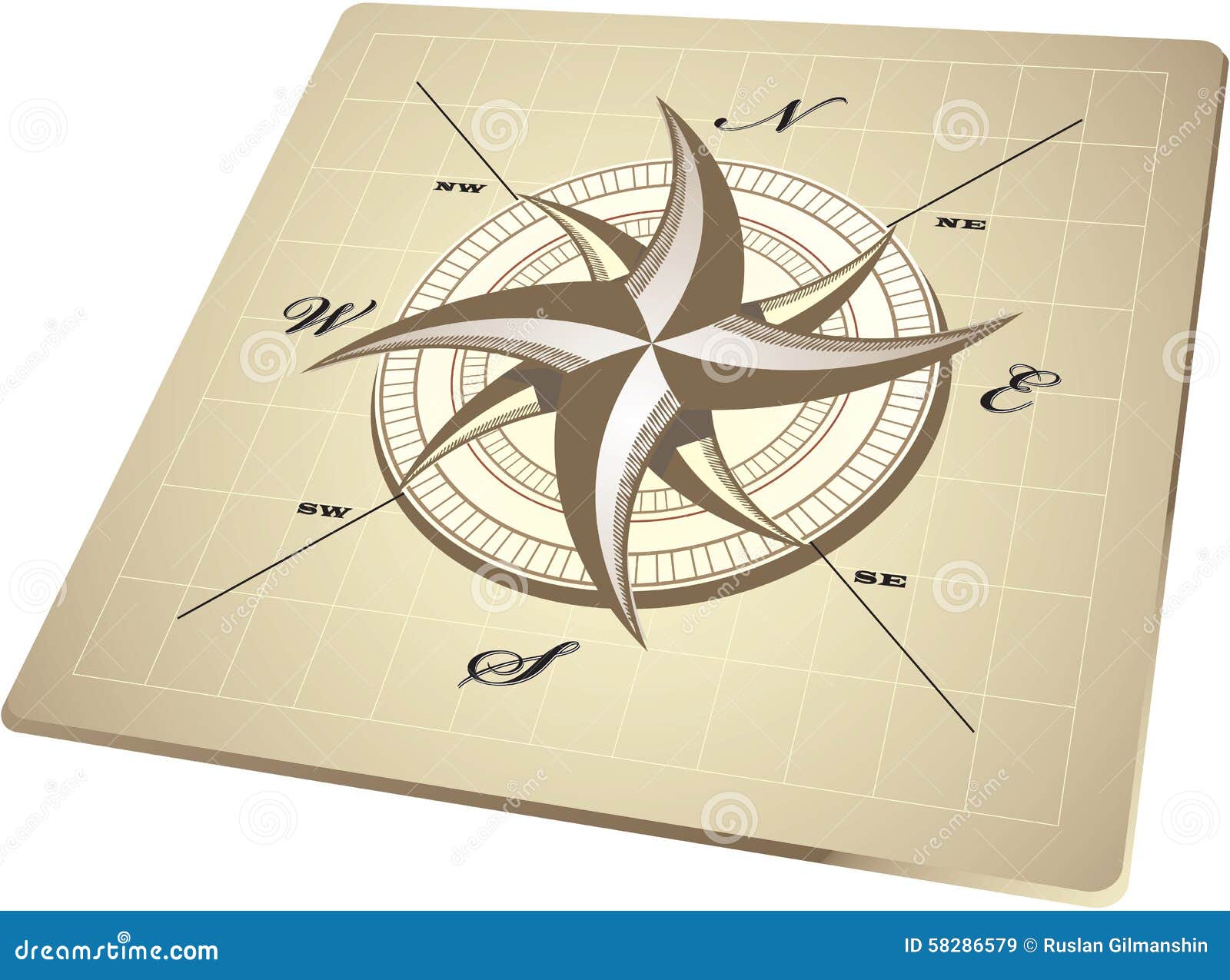 Wind Rose Compass Retro Design Vector Stock Illustration - Illustration ...