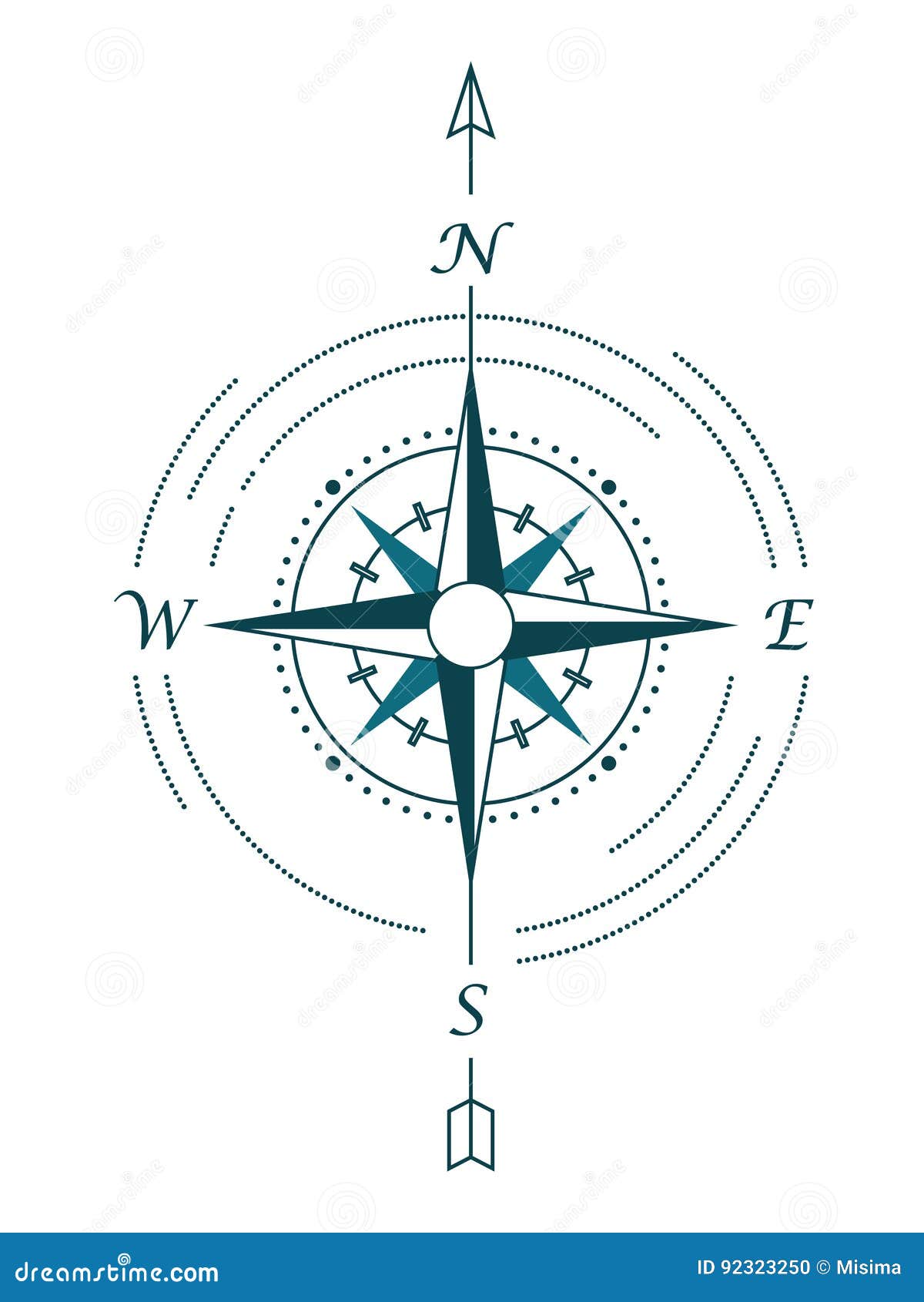Wind rose compass stock vector. Illustration of arrow - 92323250