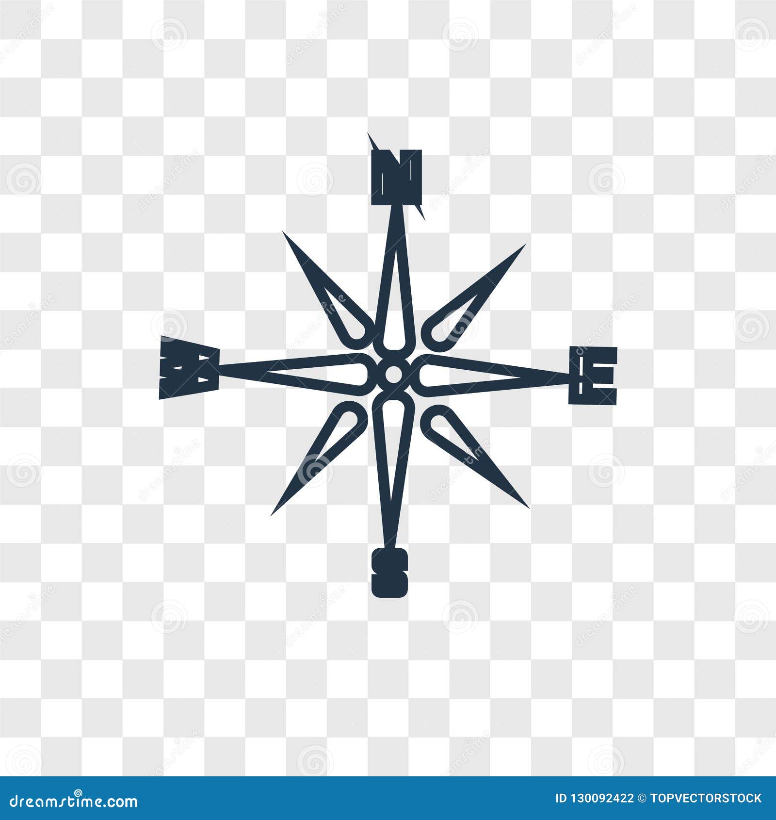 Wind Rose Concept Vector Linear Icon Isolated on Transparent Background ...