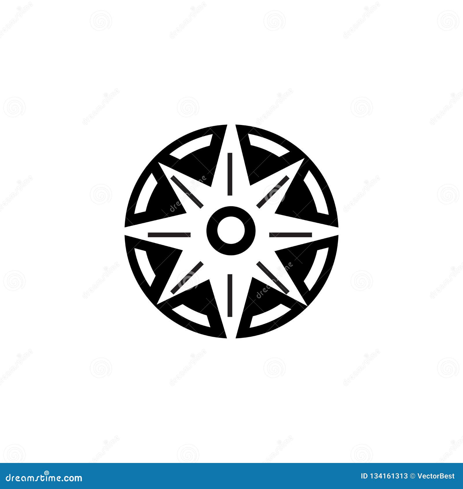 Wind Rose Icon Vector Sign and Symbol Isolated on White Background ...