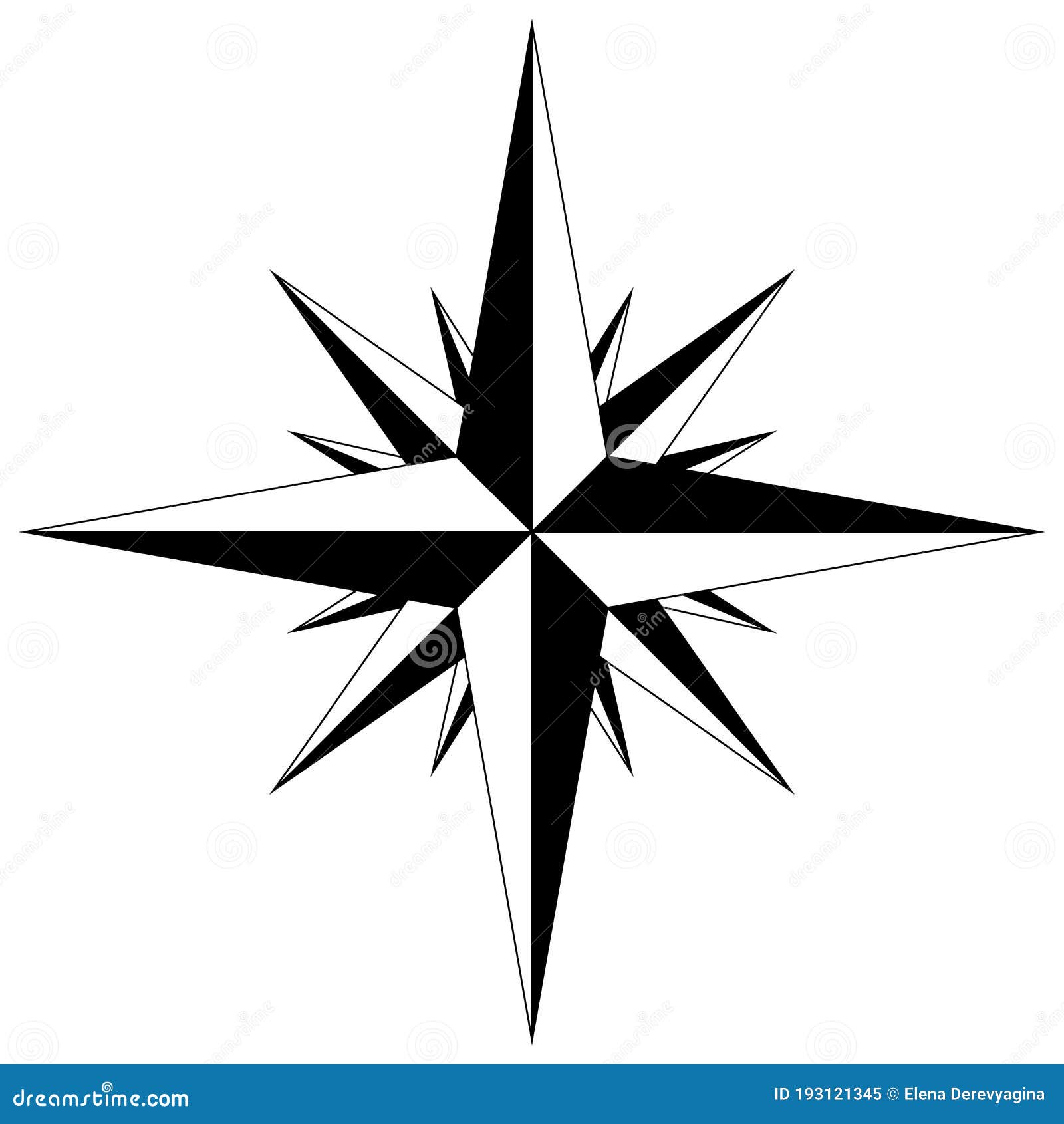 Compass Star Cartoon Vector | CartoonDealer.com #19093901