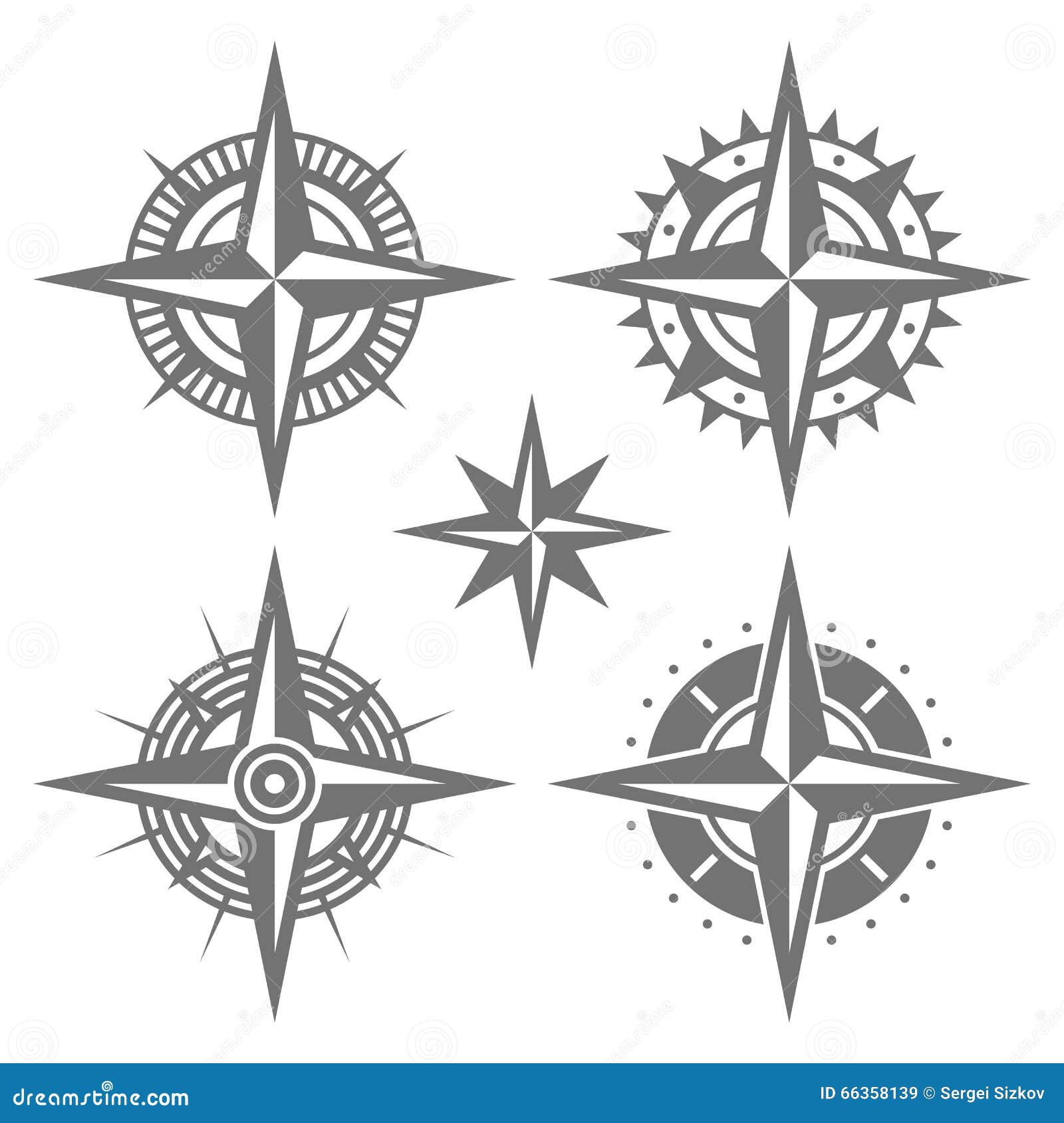 Wind Rose Retro Design Set. Vector Stock Vector - Illustration of arrow ...