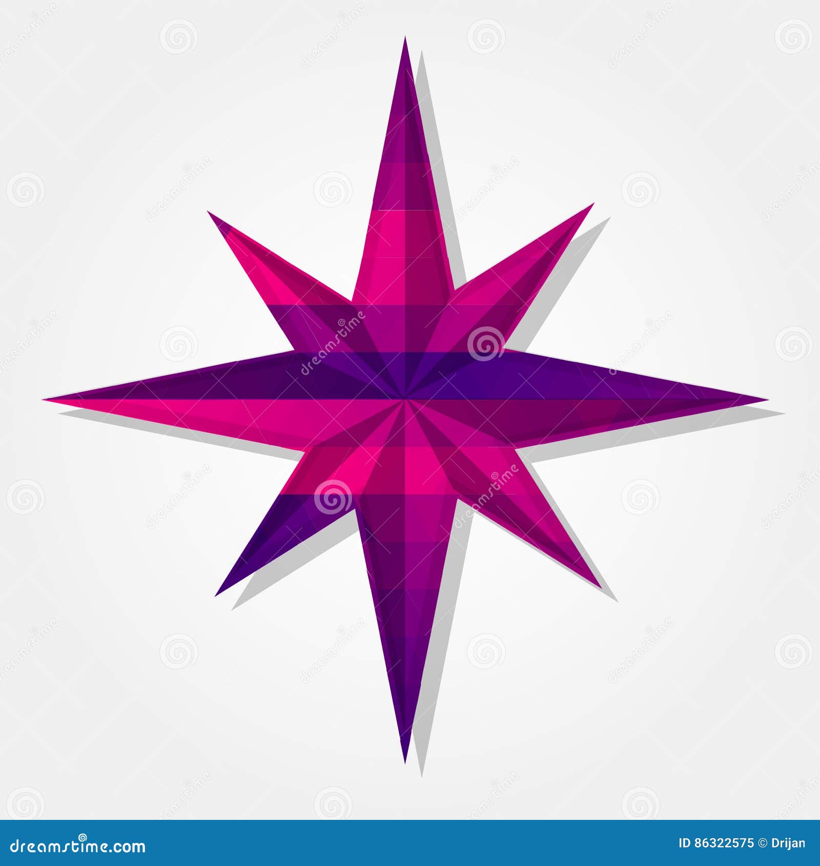 Wind Rose Symbol with Colorful Triangles Stock Vector - Illustration of ...