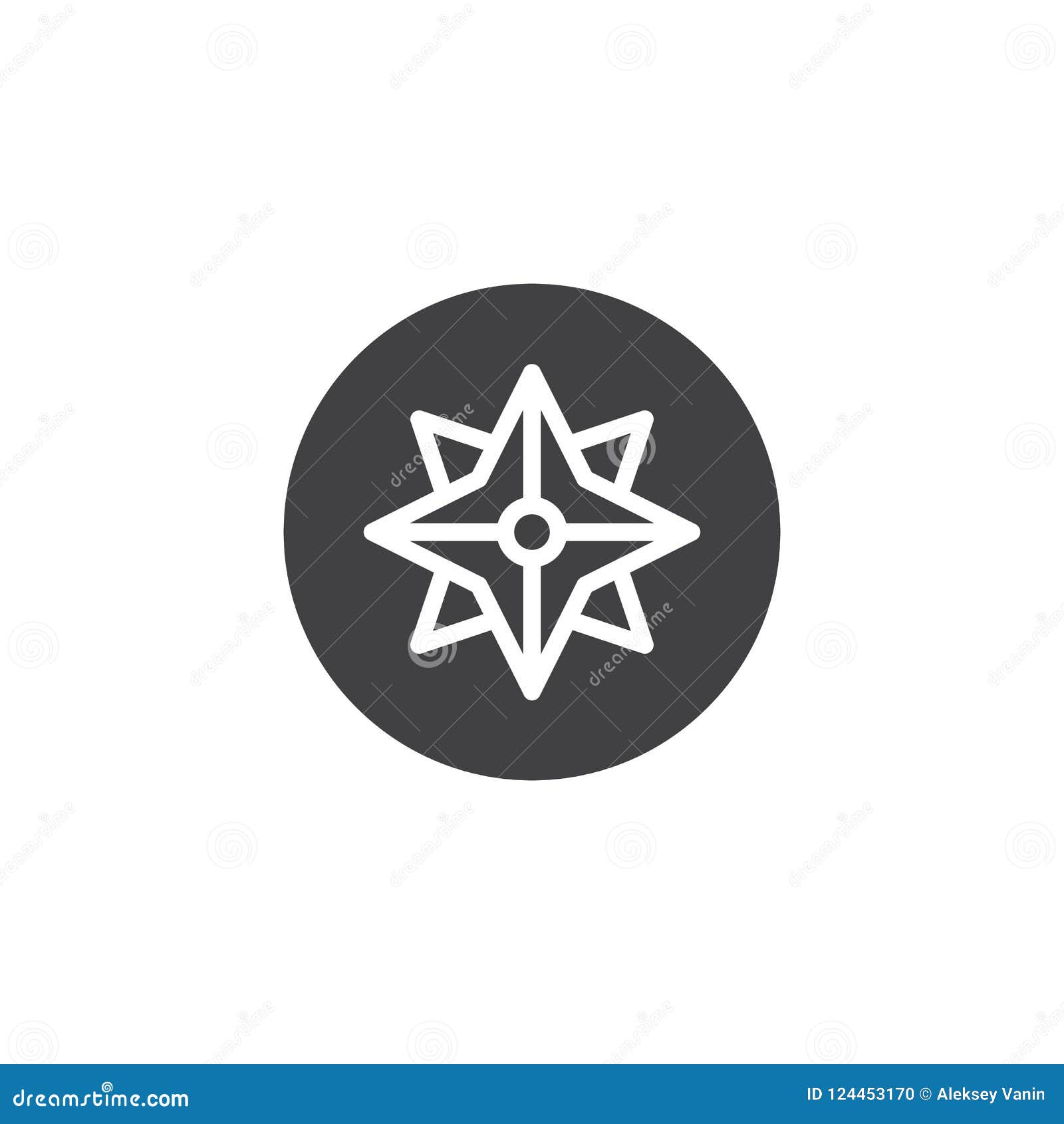 Wind rose vector icon stock vector. Illustration of cartography - 124453170