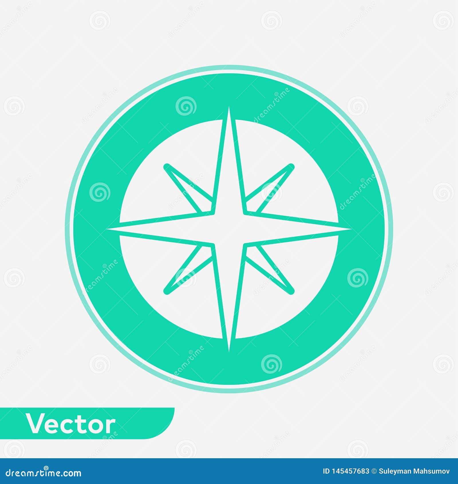 Wind Rose Vector Icon Sign Symbol Stock Vector - Illustration of ...
