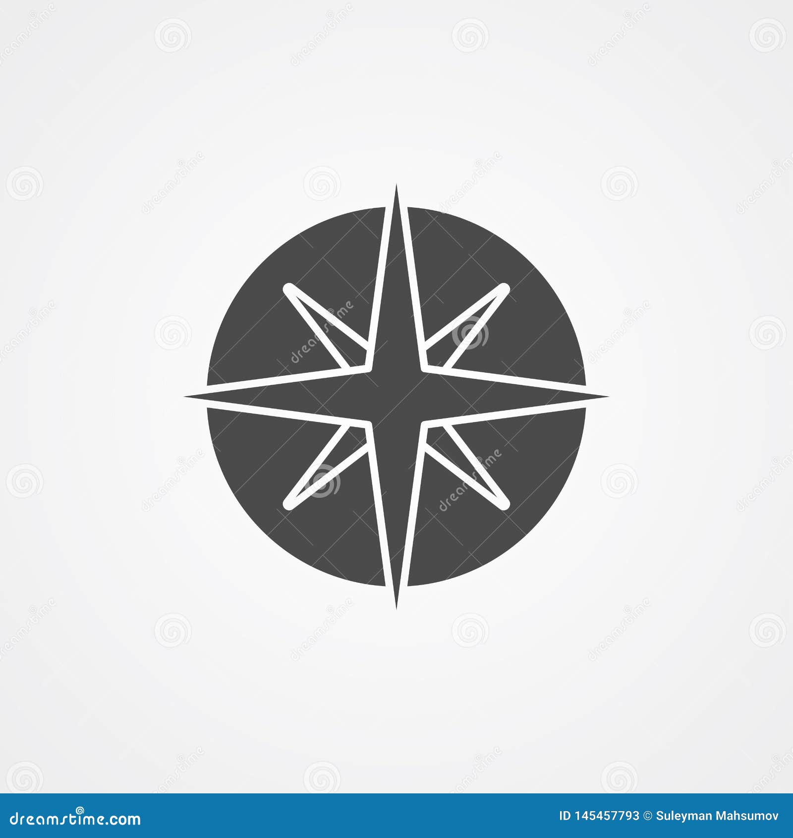 Wind Rose Vector Icon Sign Symbol Stock Vector - Illustration of arrow ...