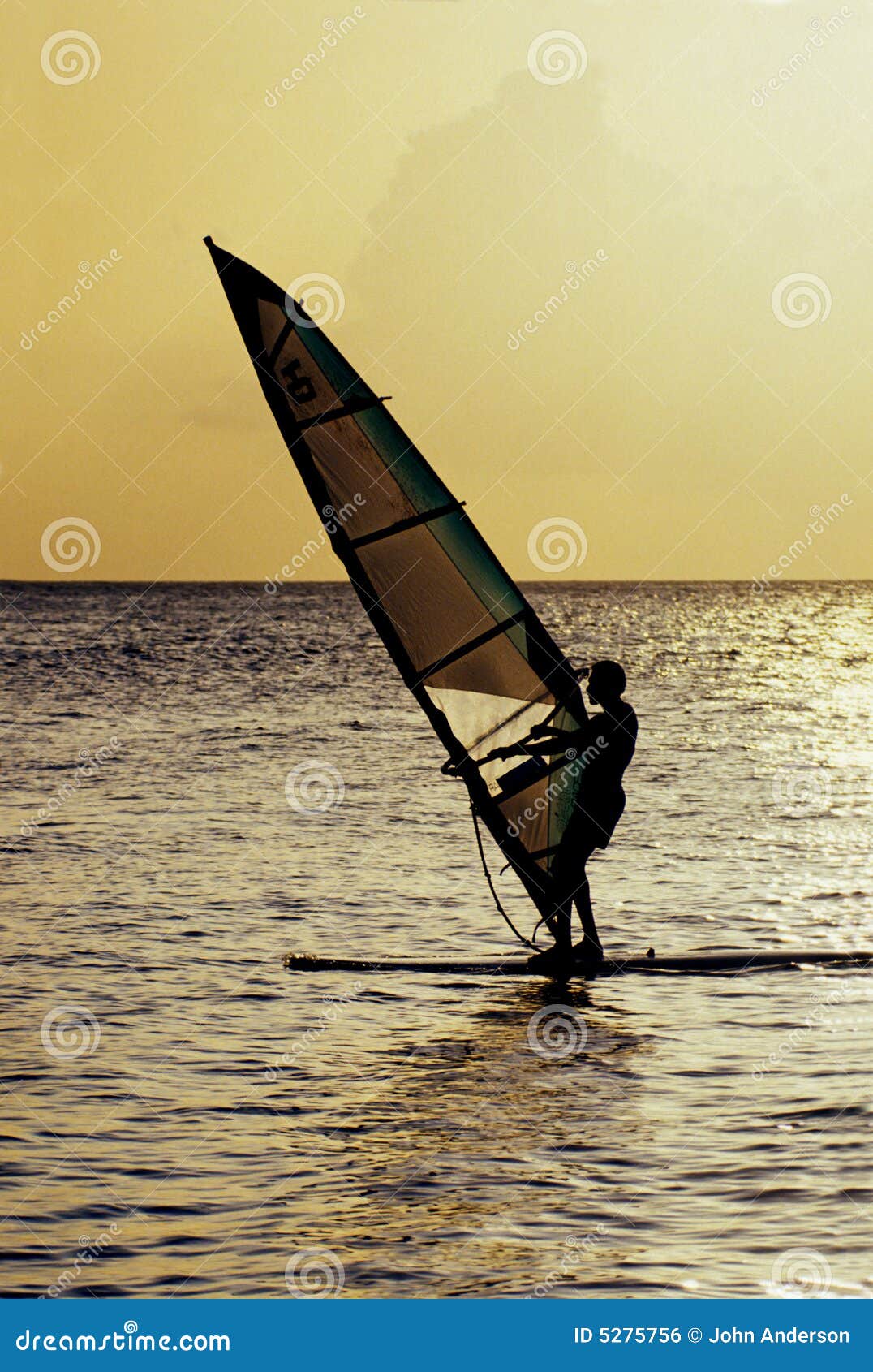 Wind sailing stock photo. Image of surfing, sunset, idyllic - 5275756