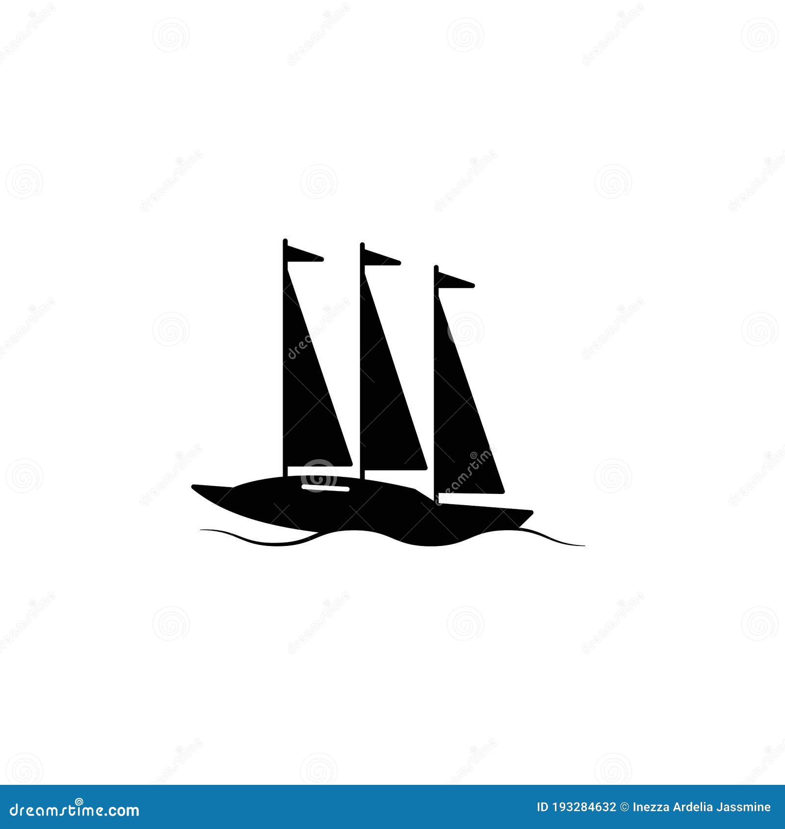 Wind Ship Icon Design Template Trendy Stock Vector - Illustration of ...