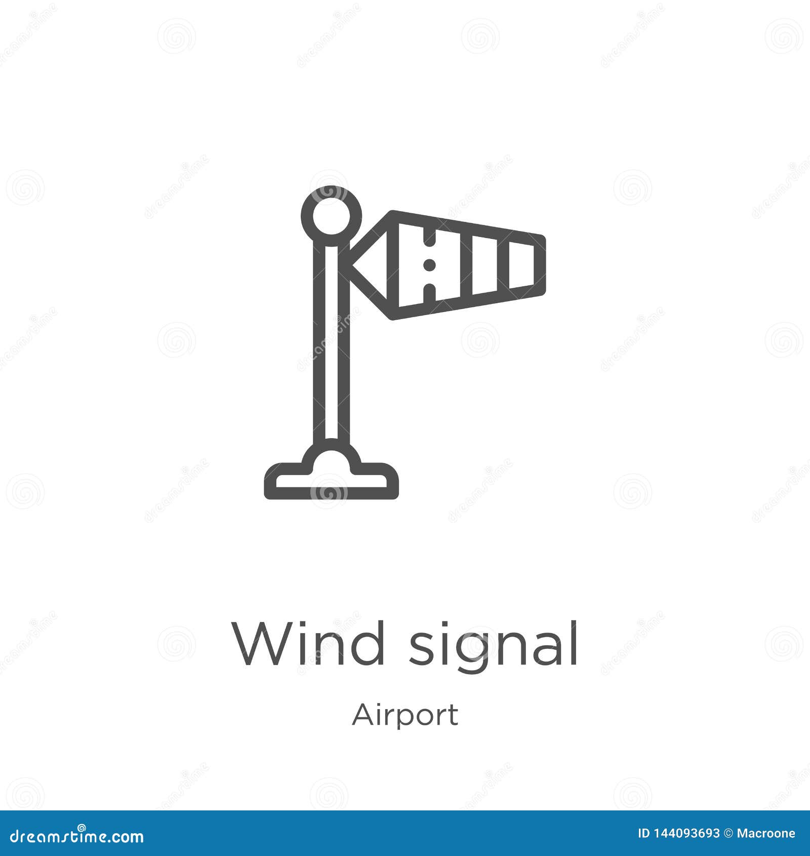 Wind Signal Icon Vector from Airport Collection. Thin Line Wind Signal ...