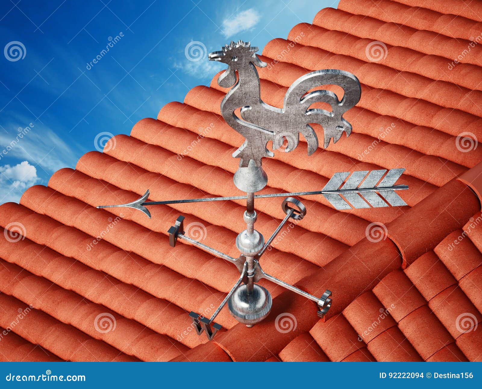Wind Signal on the Roof. 3D Illustration Stock Illustration ...