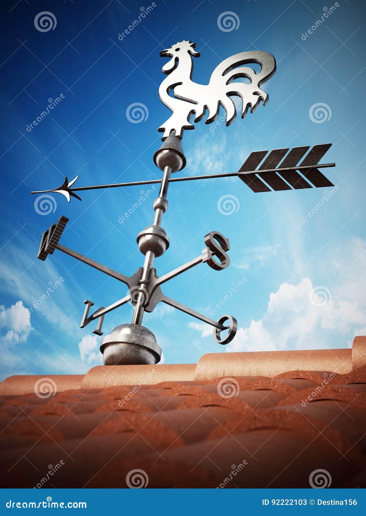 Wind Signal on the Roof. 3D Illustration Stock Illustration ...