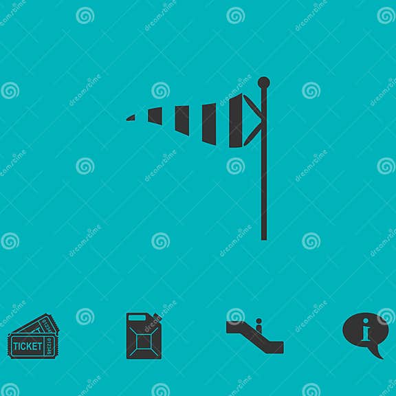Wind sock icon flat stock vector. Illustration of sidewind - 137895627