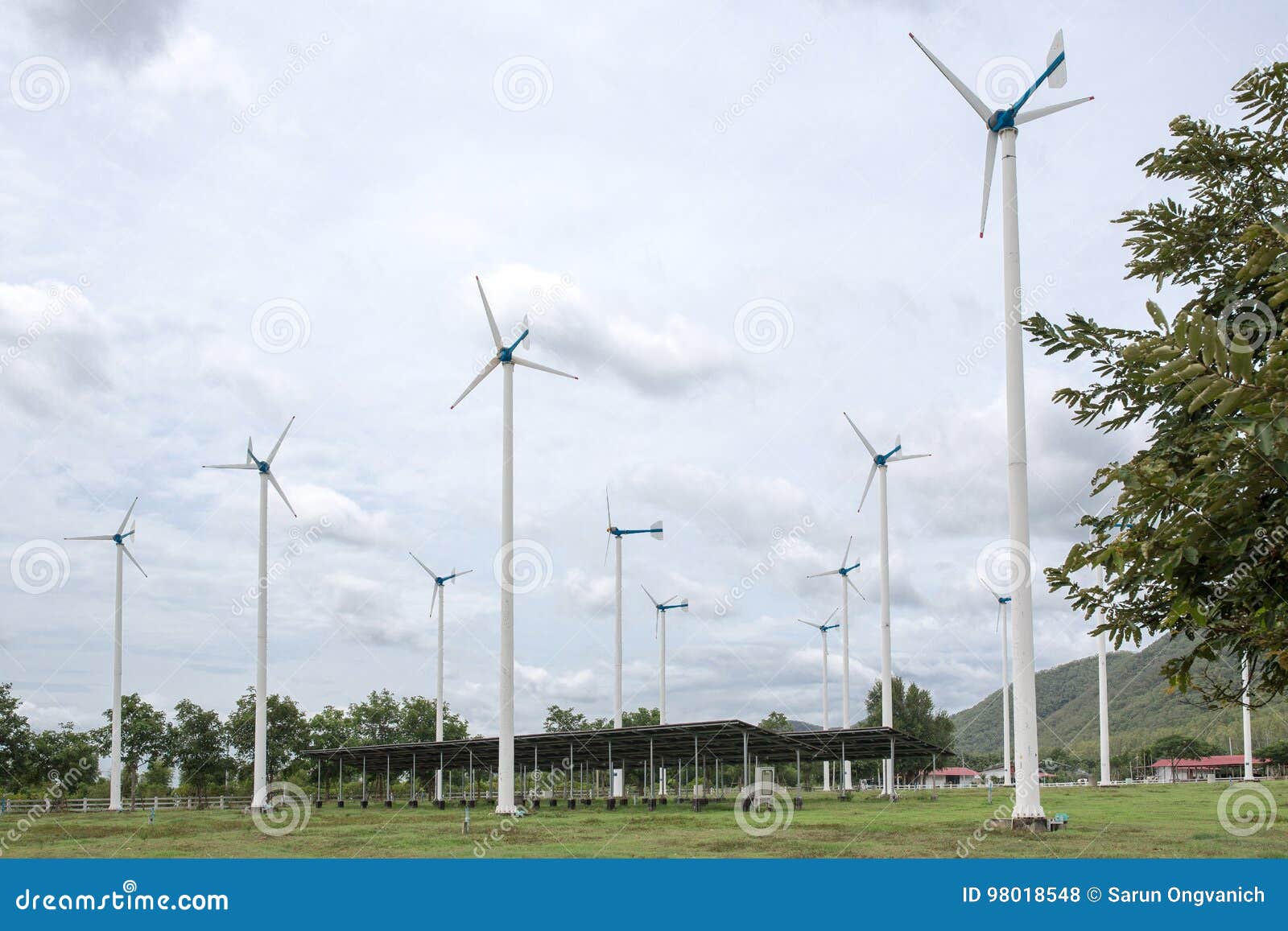 Wind and solar cell stock photo. Image of blue, green - 98018548
