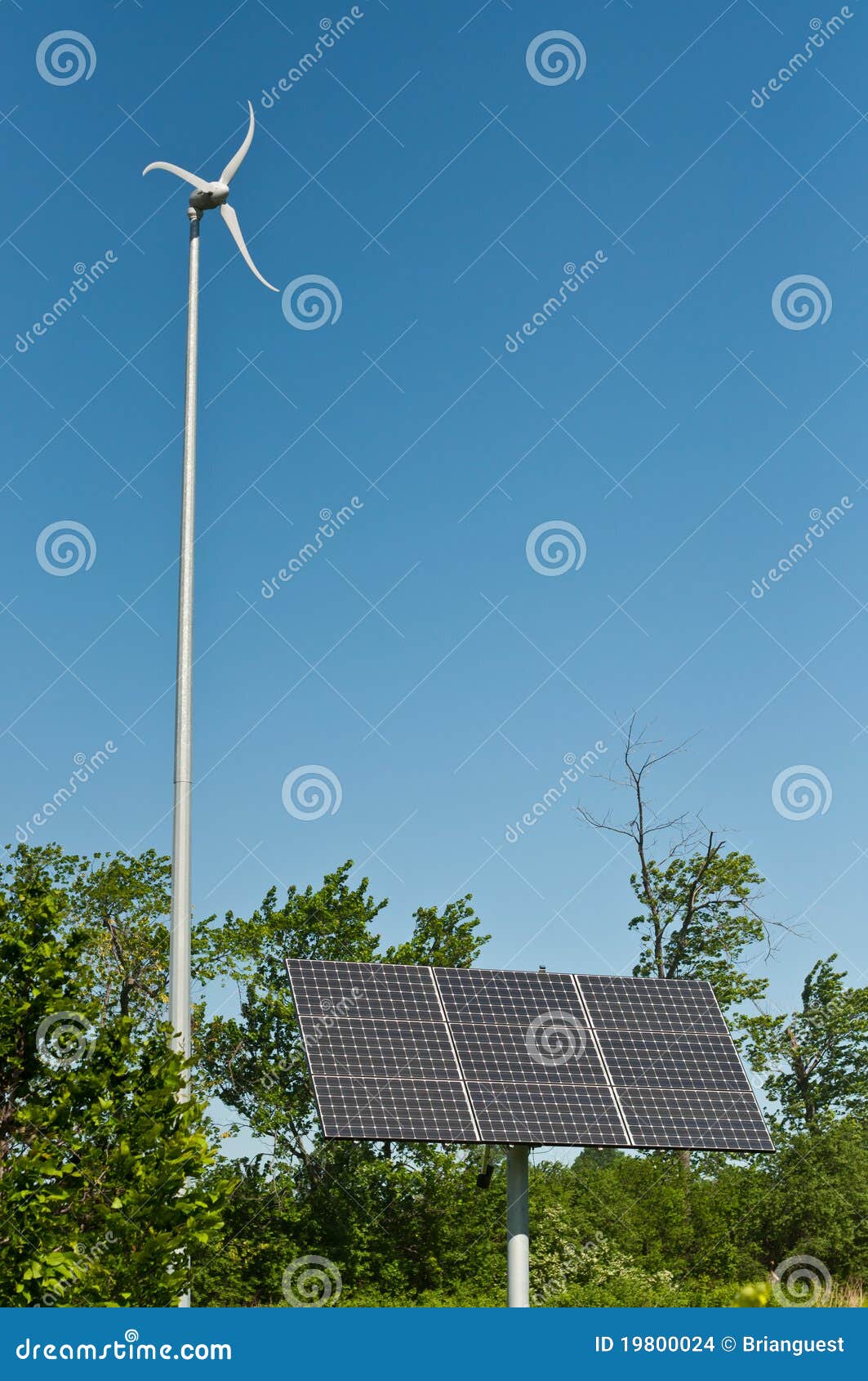 Wind and Solar Power stock photo. Image of park, polluting - 19800024