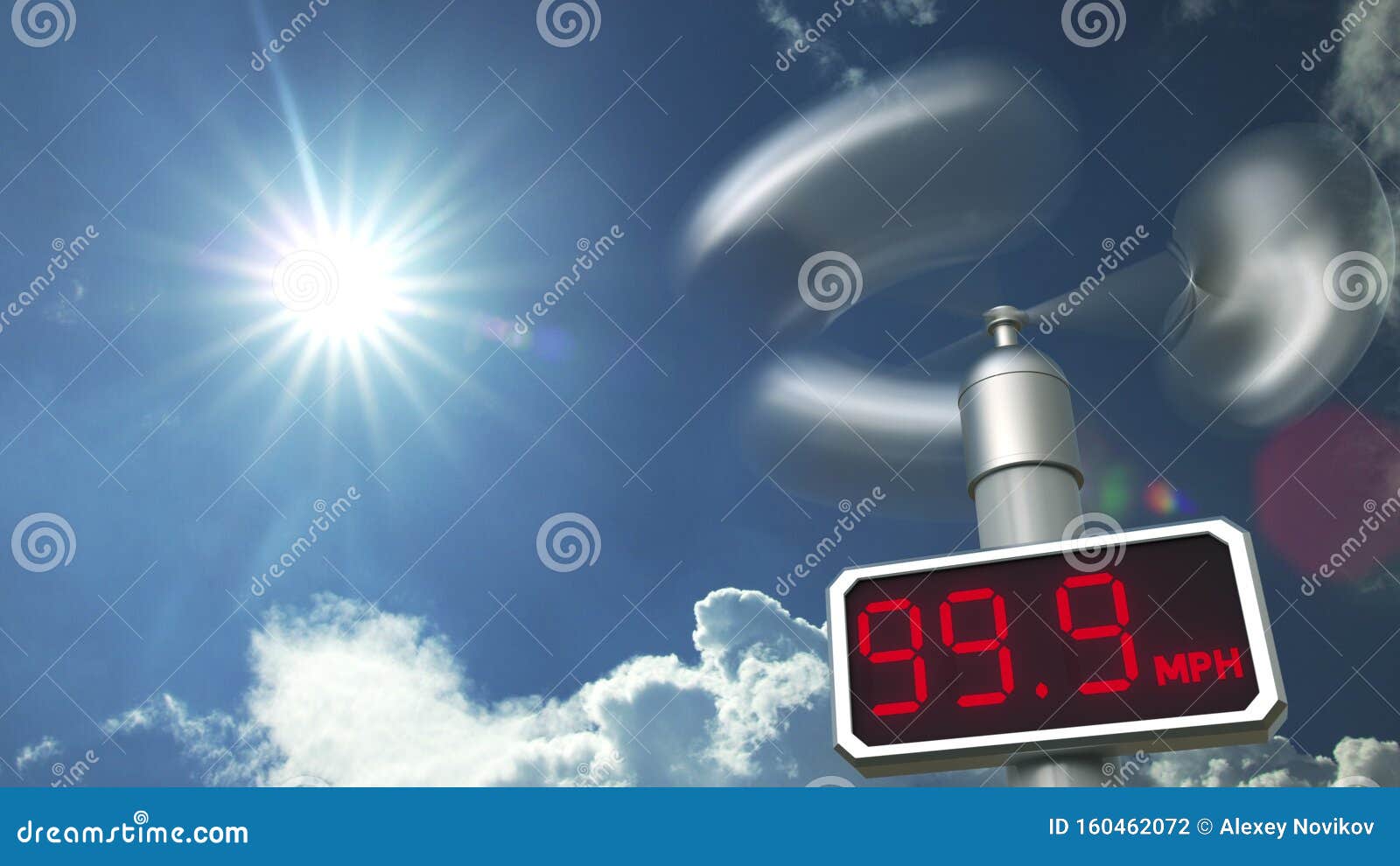 Digital Anemometer Displays Maximum 99.9 Mph Wind Speed. Hurricane ...