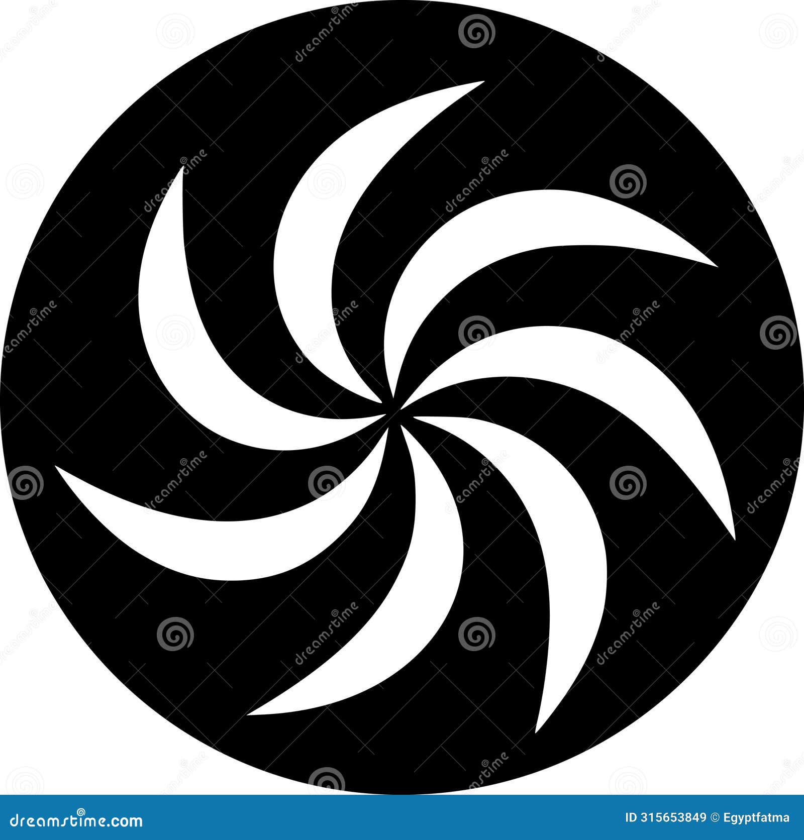 Wind Spinner - Black and White Vector Illustration Stock Vector ...