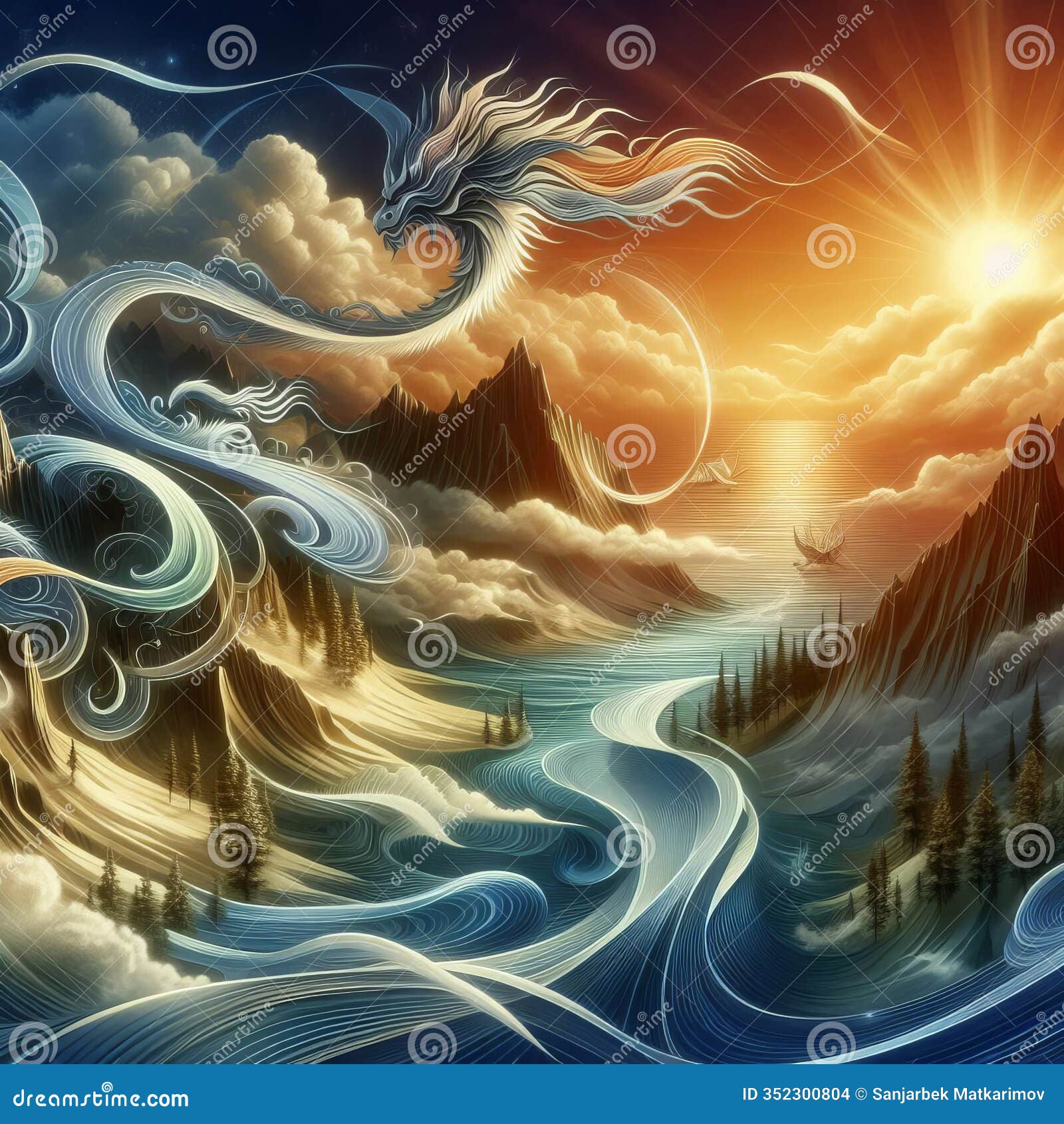 Wind Spirit Domains Areas Controlled by Air Elementals Stock ...