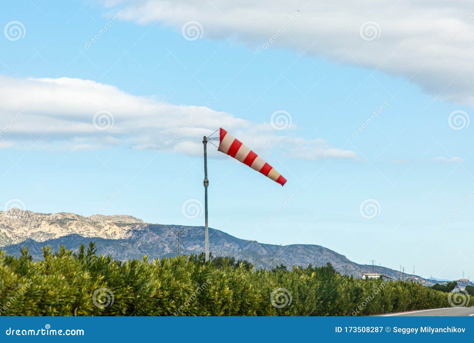Wind Strength Indicator in the Form of a Striped Cone Stock Image ...