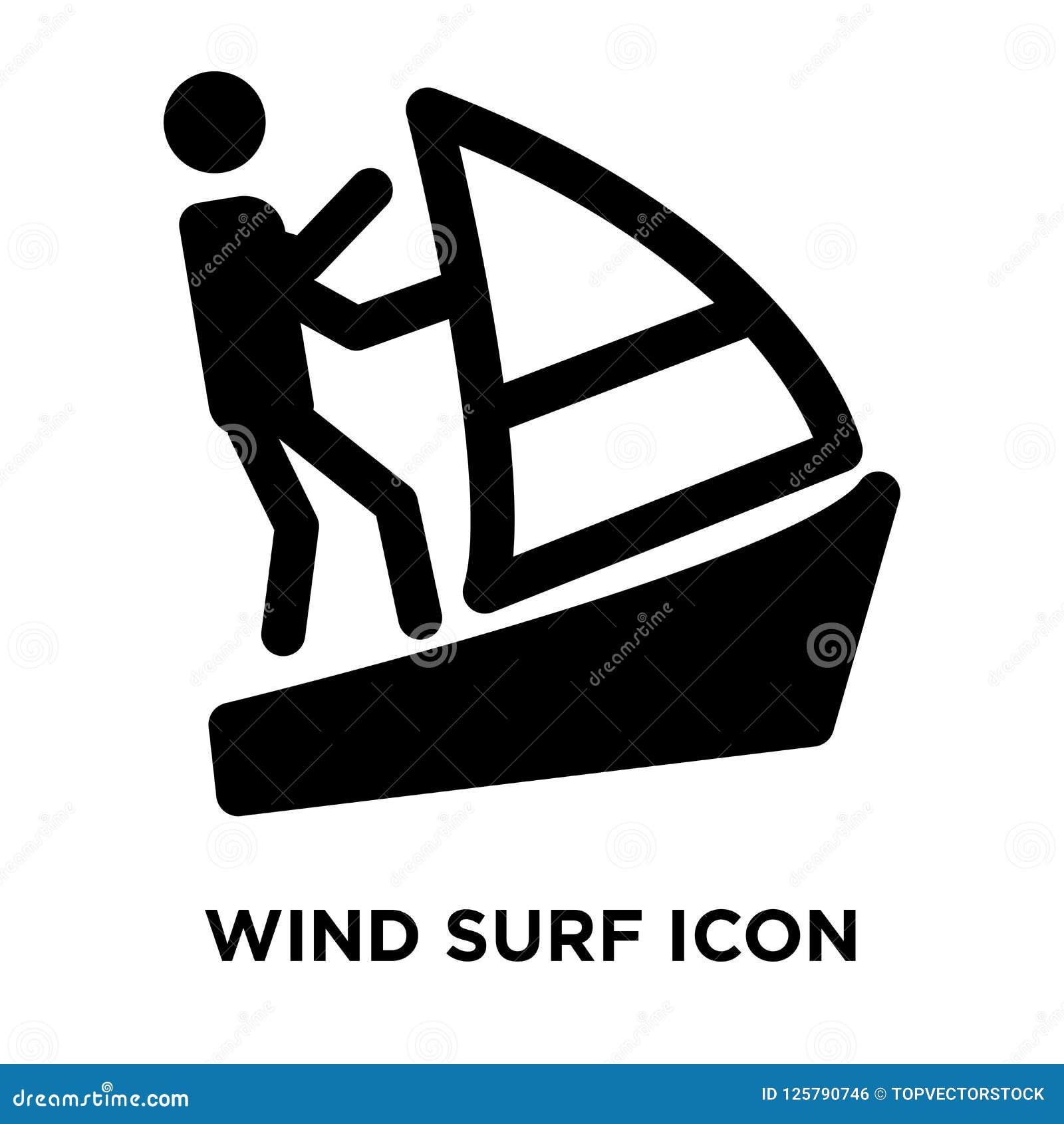 Wind Surf Icon Vector Isolated on White Background, Logo Concept Stock ...