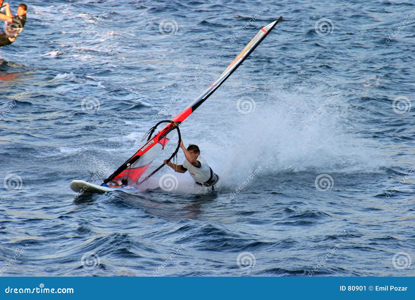 Wind Surfer Pulled by the Sail Stock Image - Image of sail, sport: 80901
