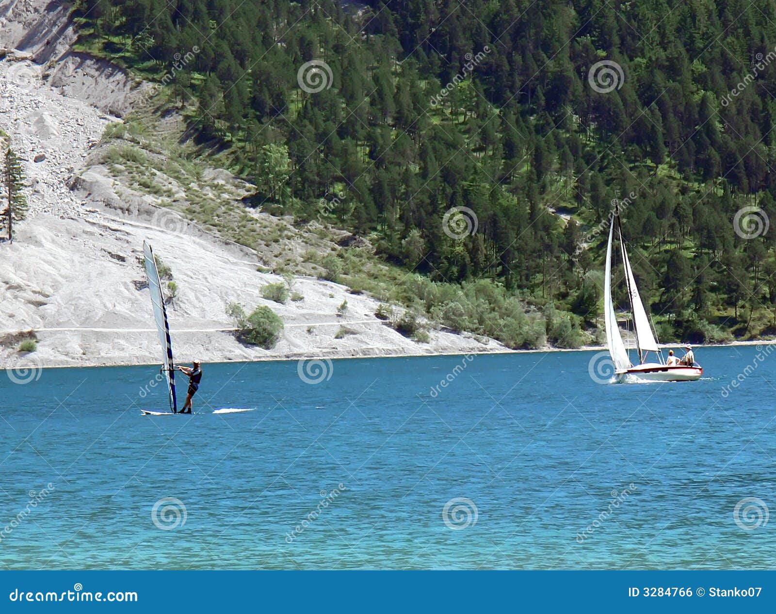 Wind surfing stock photo. Image of stone, water, sand - 3284766