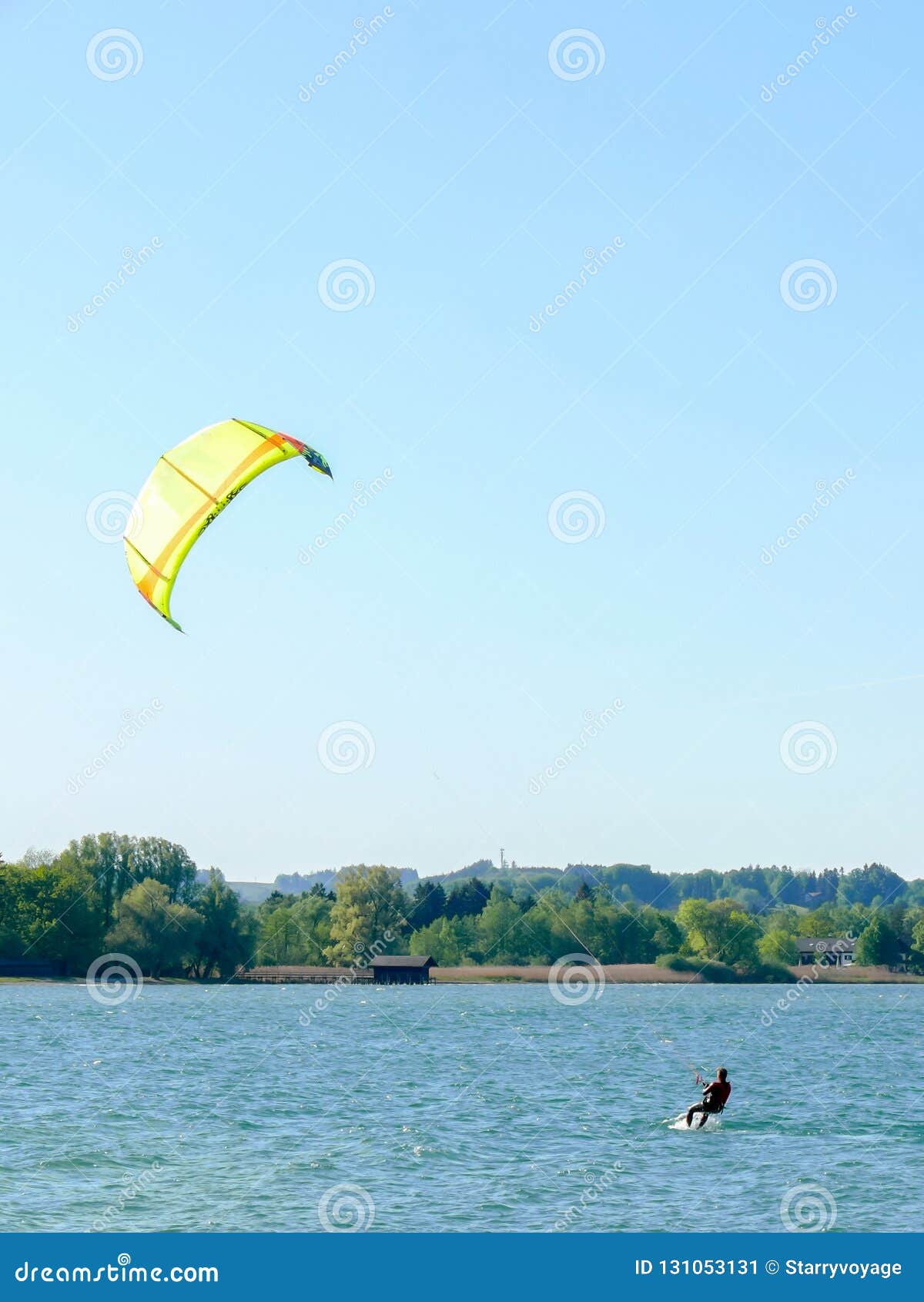 Wind Surfing on an Alpine Lake Stock Image - Image of clear, speed ...