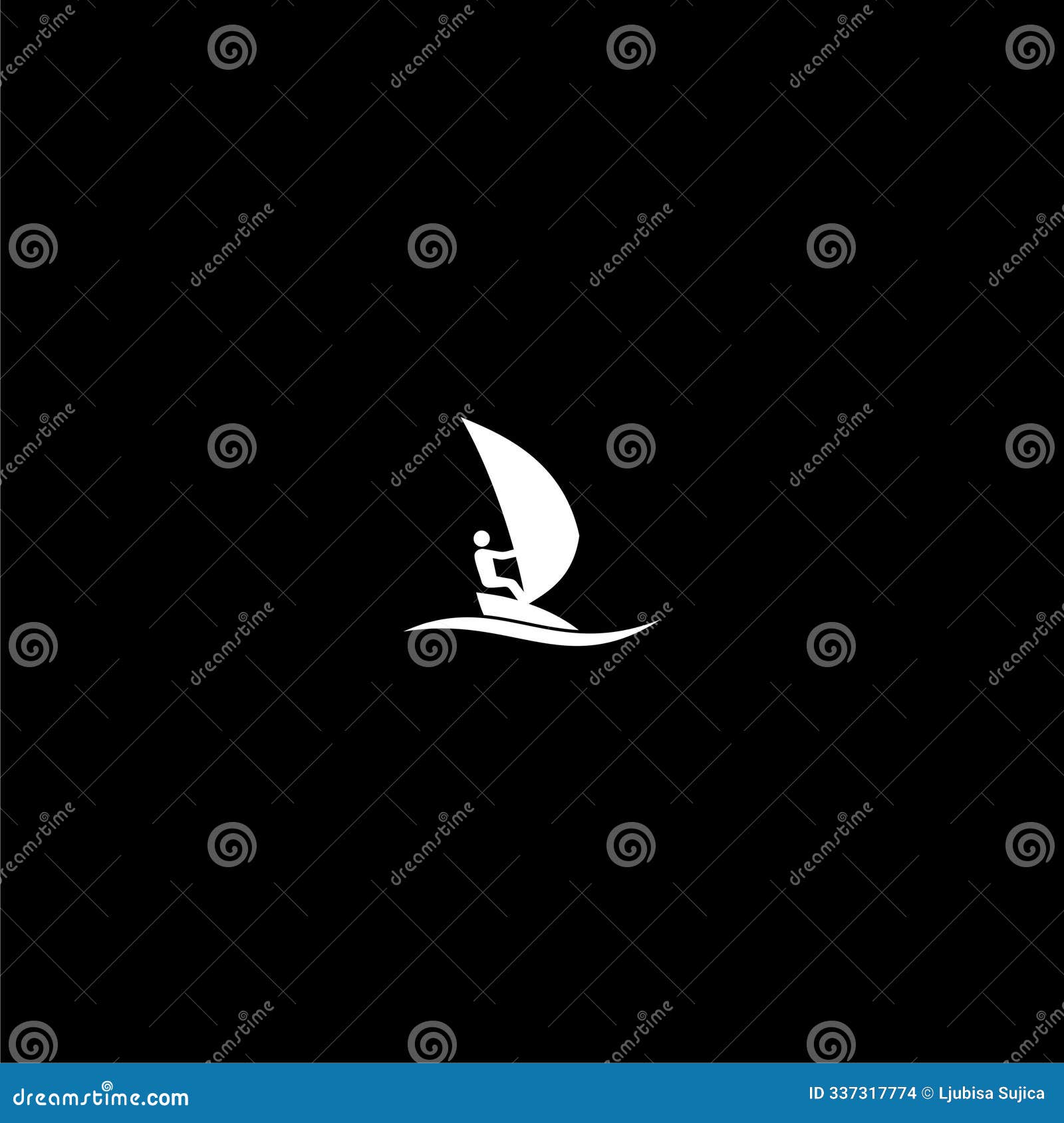 Wind Surfing Icon Isolated on Dark Background Stock Illustration ...