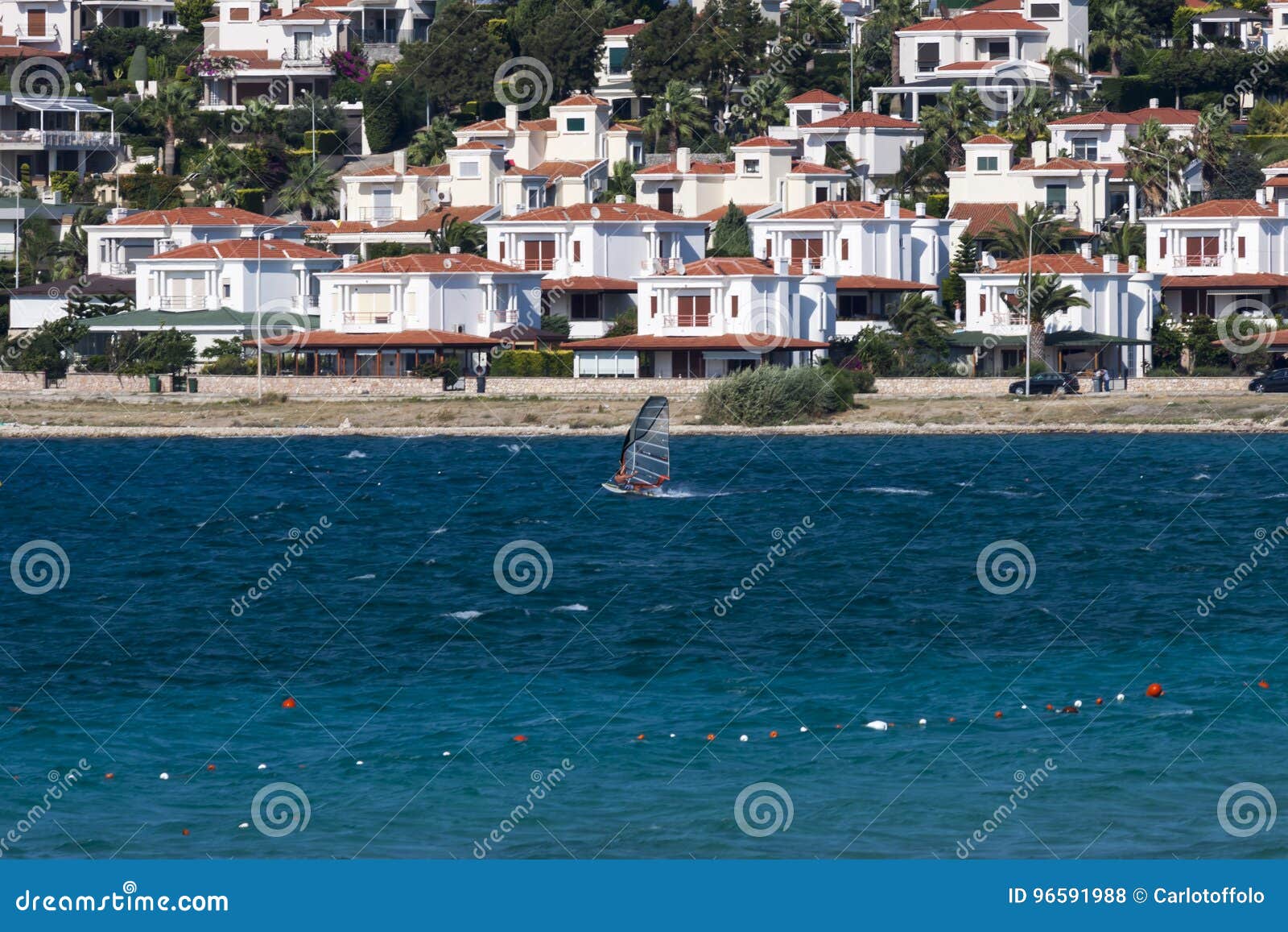Wind surfing in Turkey stock photo. Image of seaside - 96591988