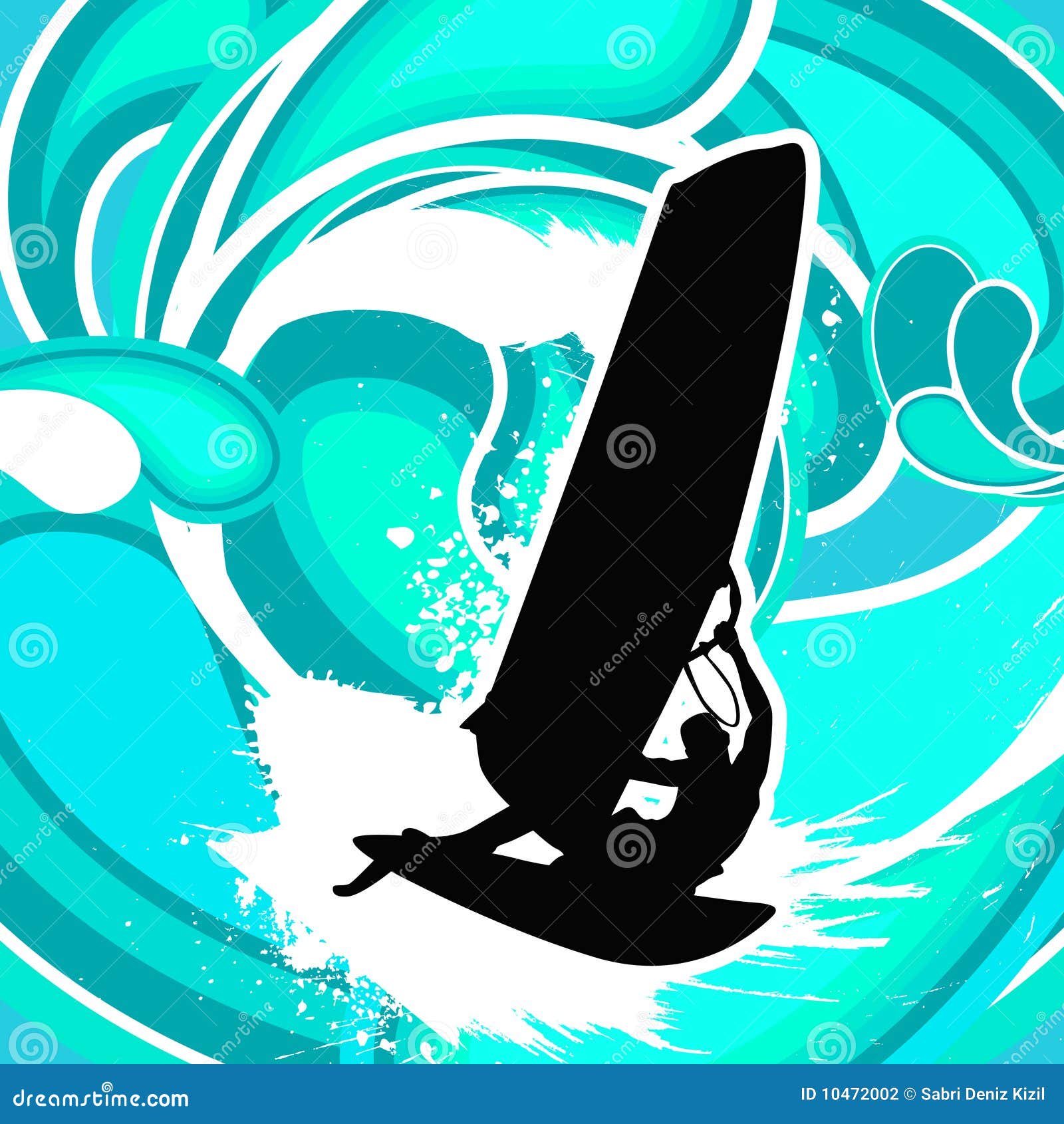 Wind surfing vector stock vector. Illustration of coast - 10472002