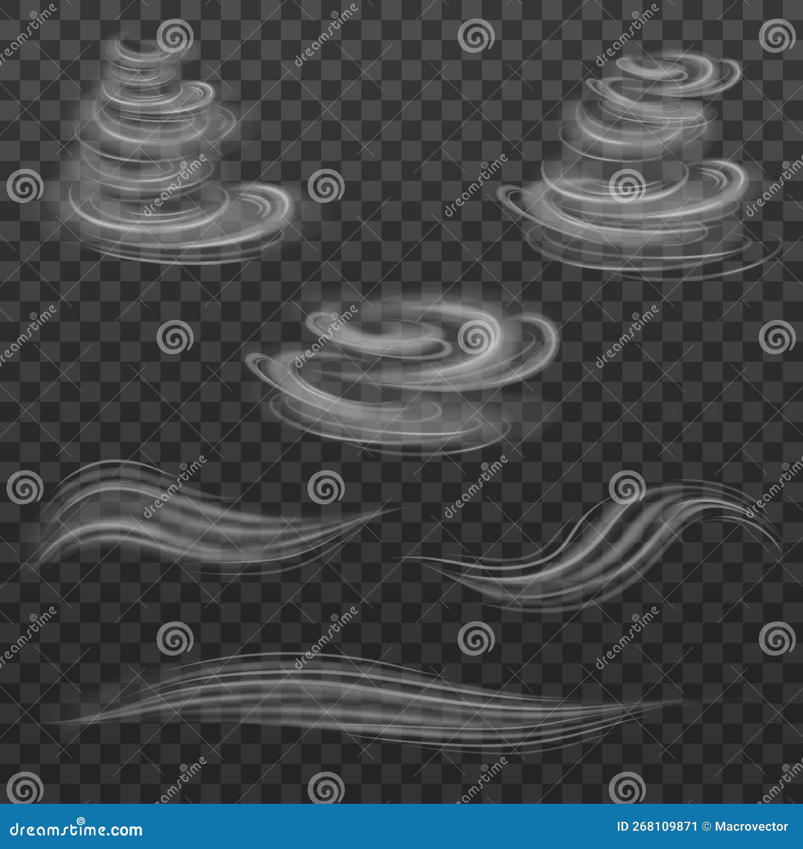Wind Swirls Set stock vector. Illustration of collection - 268109871