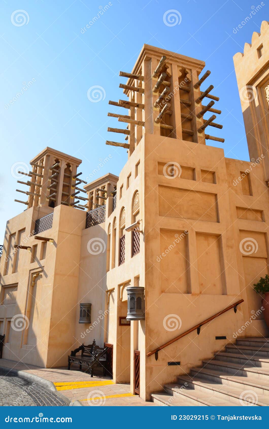 Wind Towers in Dubai, UAE stock image. Image of mall - 23029215