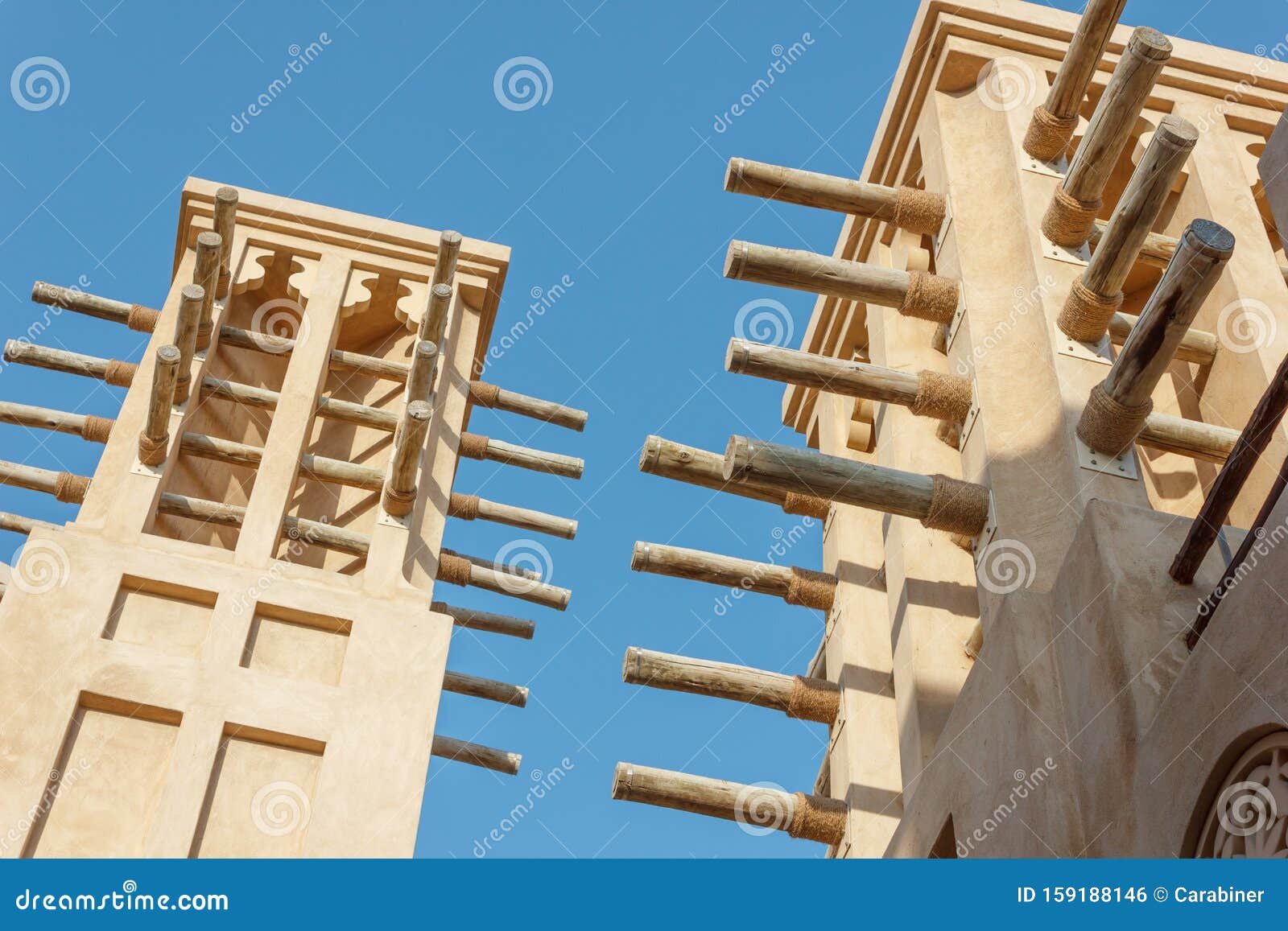 Wind towers stock photo. Image of unique, emirates, architectural ...