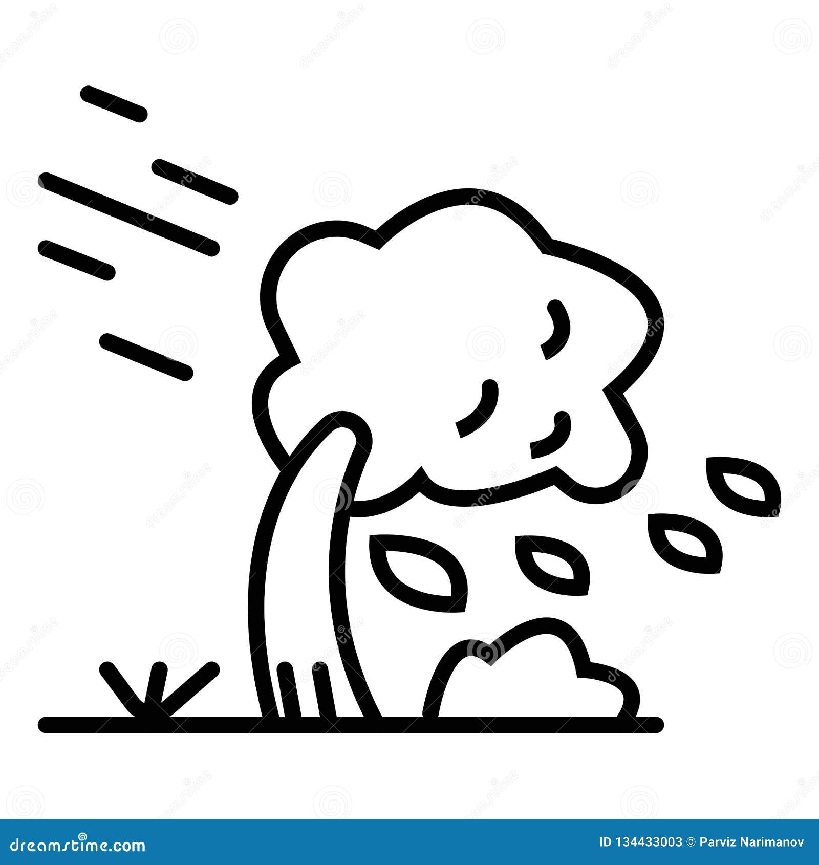 Wind tree icon stock illustration. Illustration of outline - 134433003
