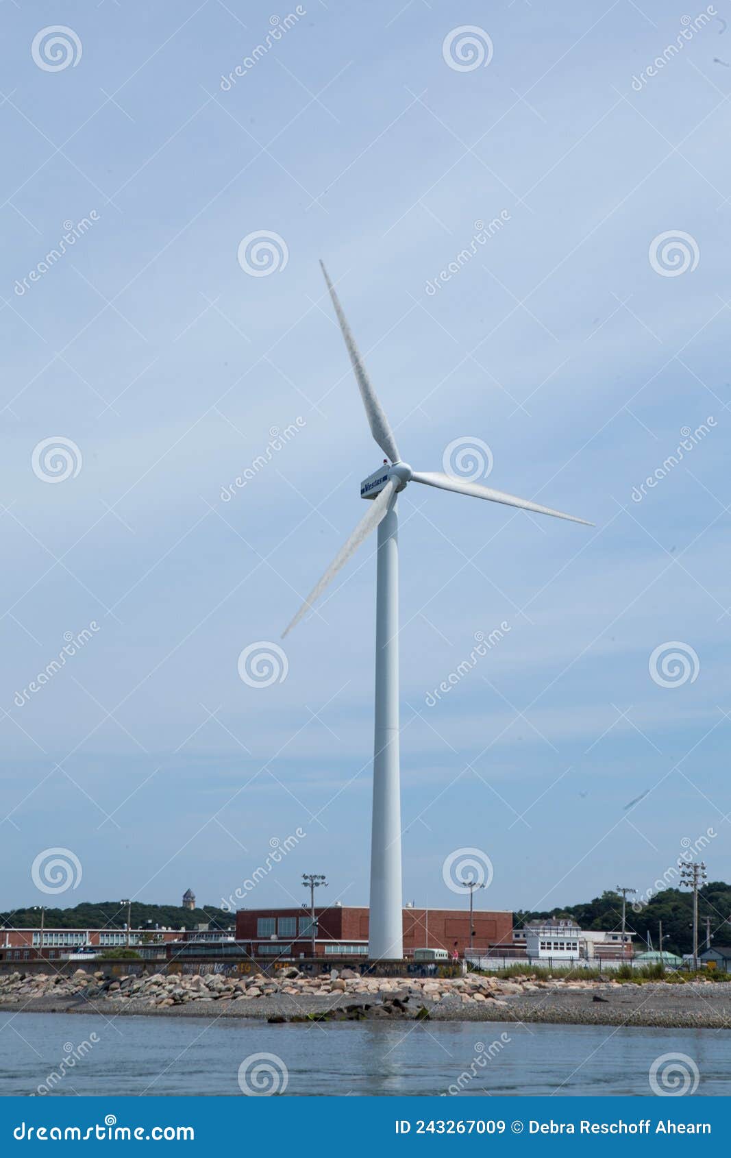 Wind Turbine Along the Coast Stock Image - Image of ecology, industry ...