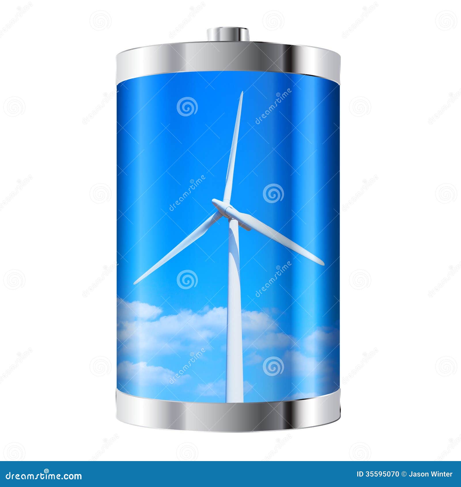 Wind Turbine Battery stock illustration. Illustration of environment ...