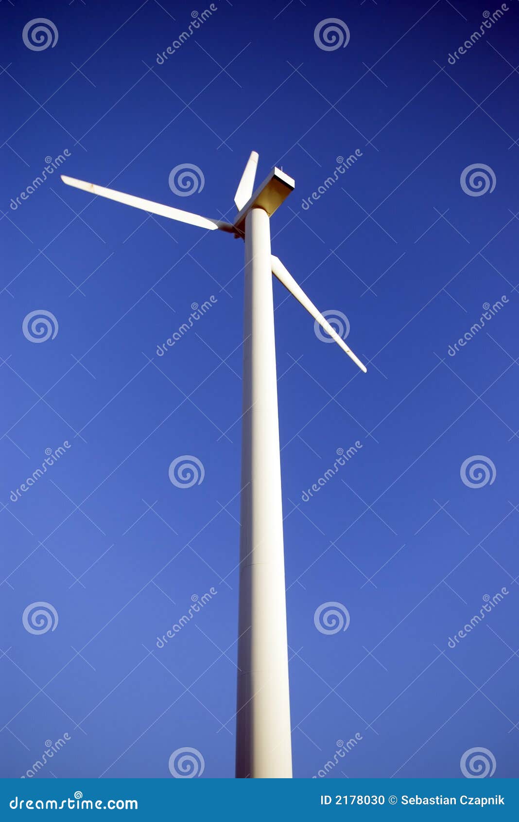 Wind turbine on blue. stock photo. Image of includes, included - 2178030