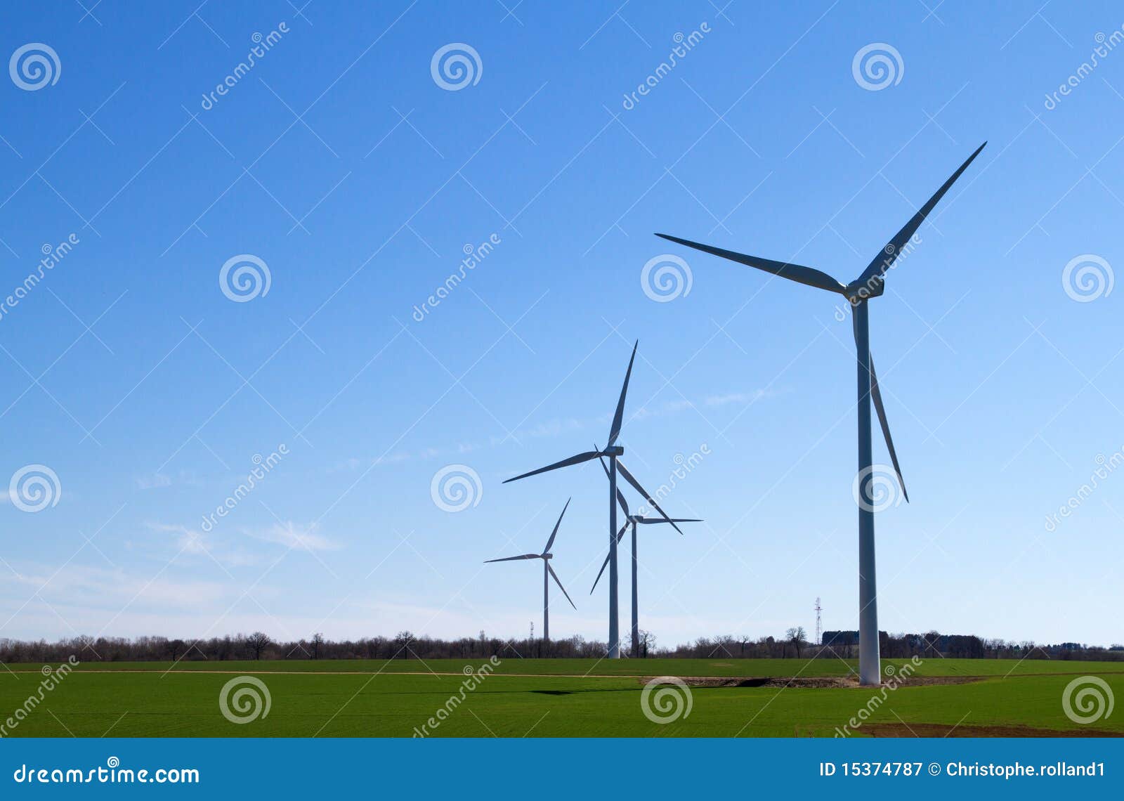 Wind turbine on blue sky stock image. Image of helix - 15374787