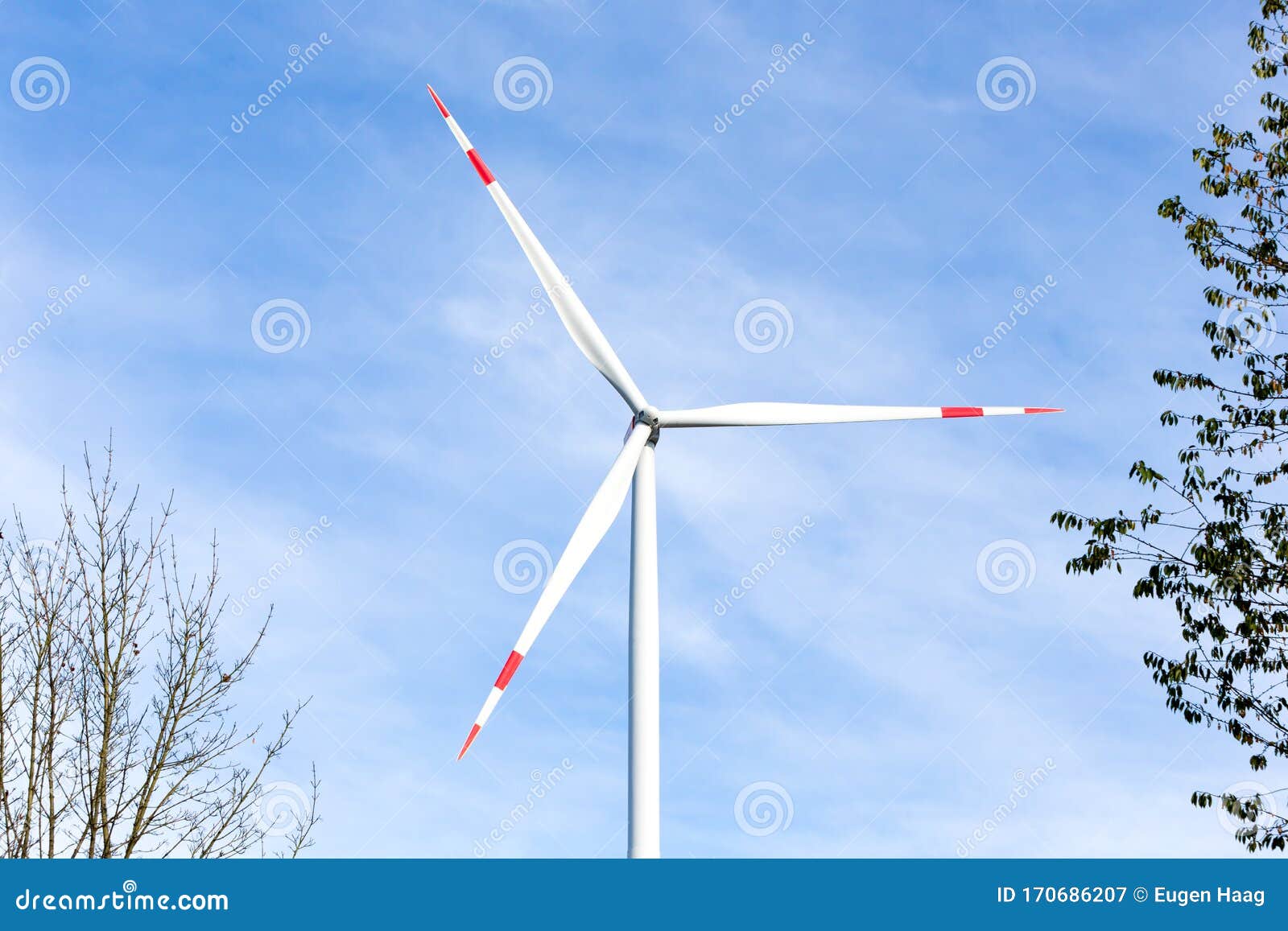 Wind Turbine with a Blue Sky in the Background Stock Image - Image of ...