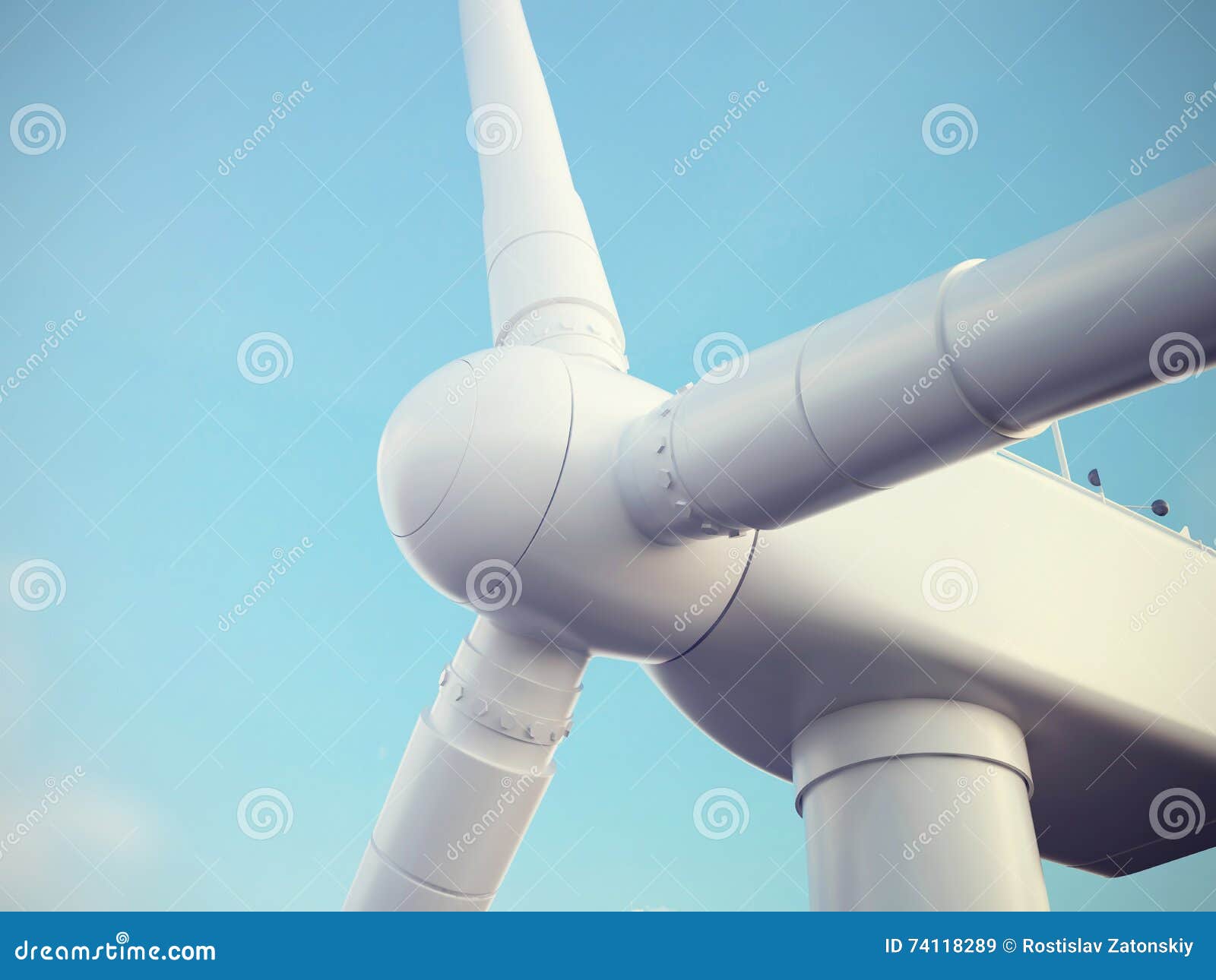 Wind Turbine with Blue Sky. 3d Illustration High Resolution Stock ...