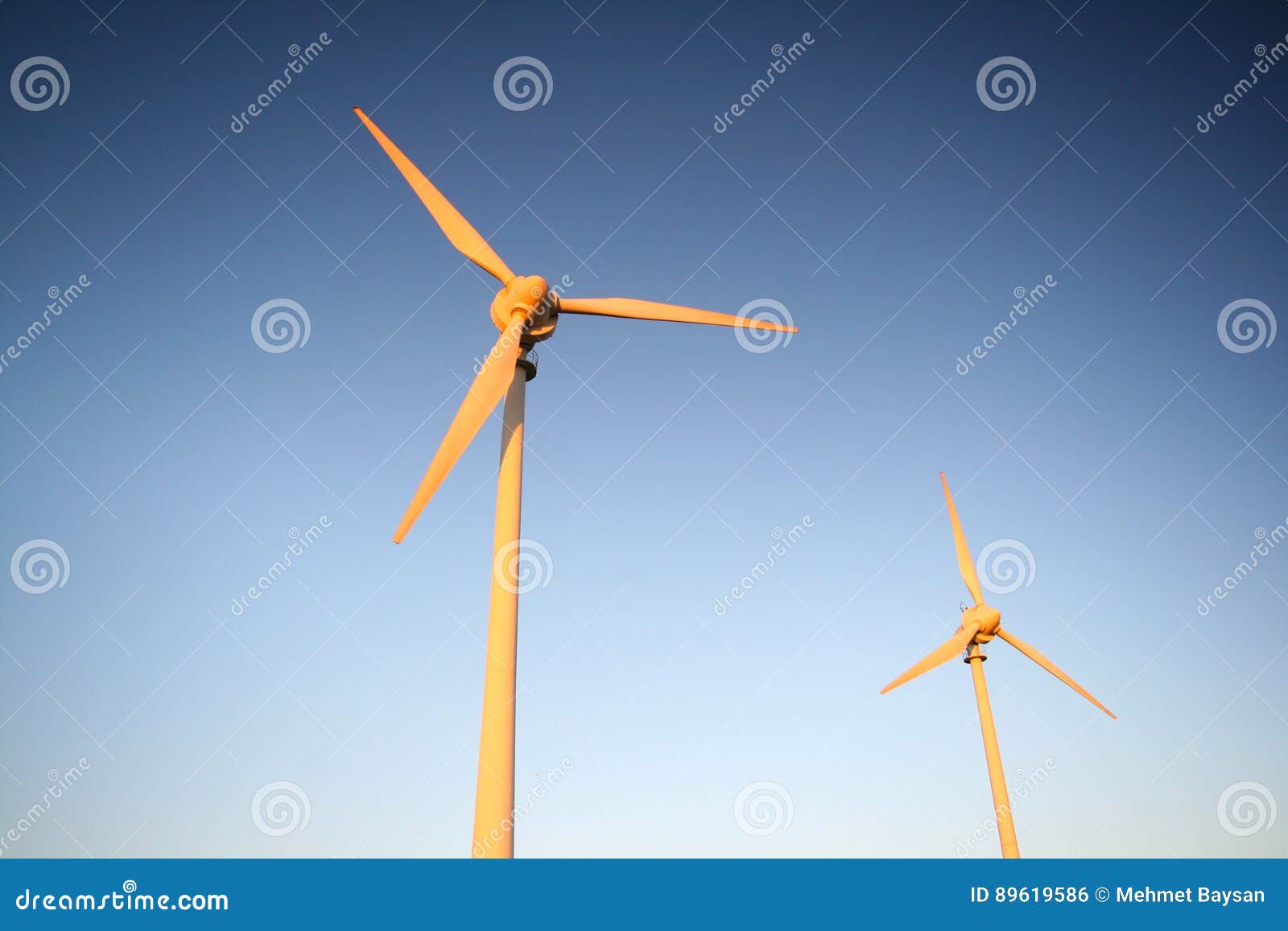 Wind Turbine at blue sky stock photo. Image of blue, science - 89619586