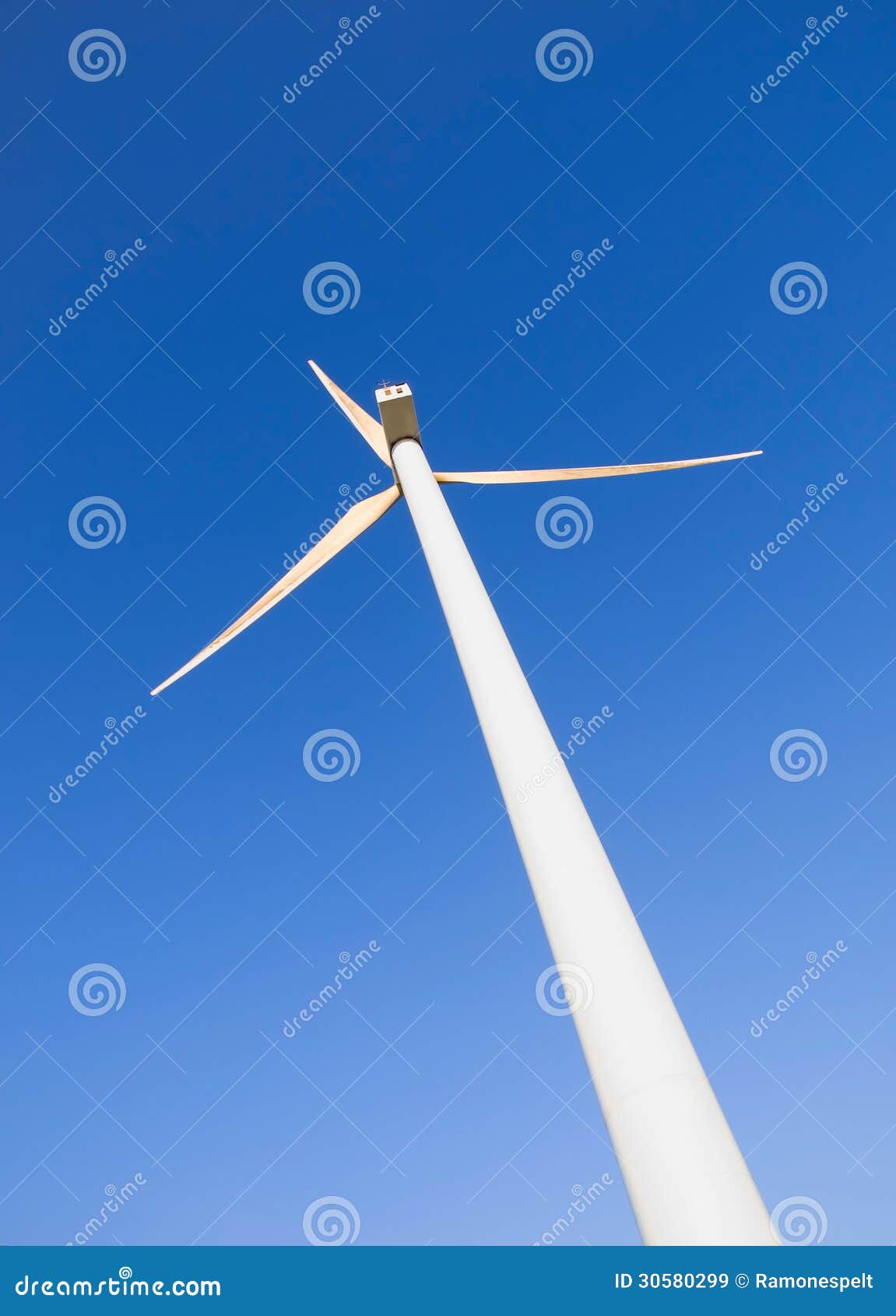 Wind turbine on blue sky stock image. Image of industry - 30580299